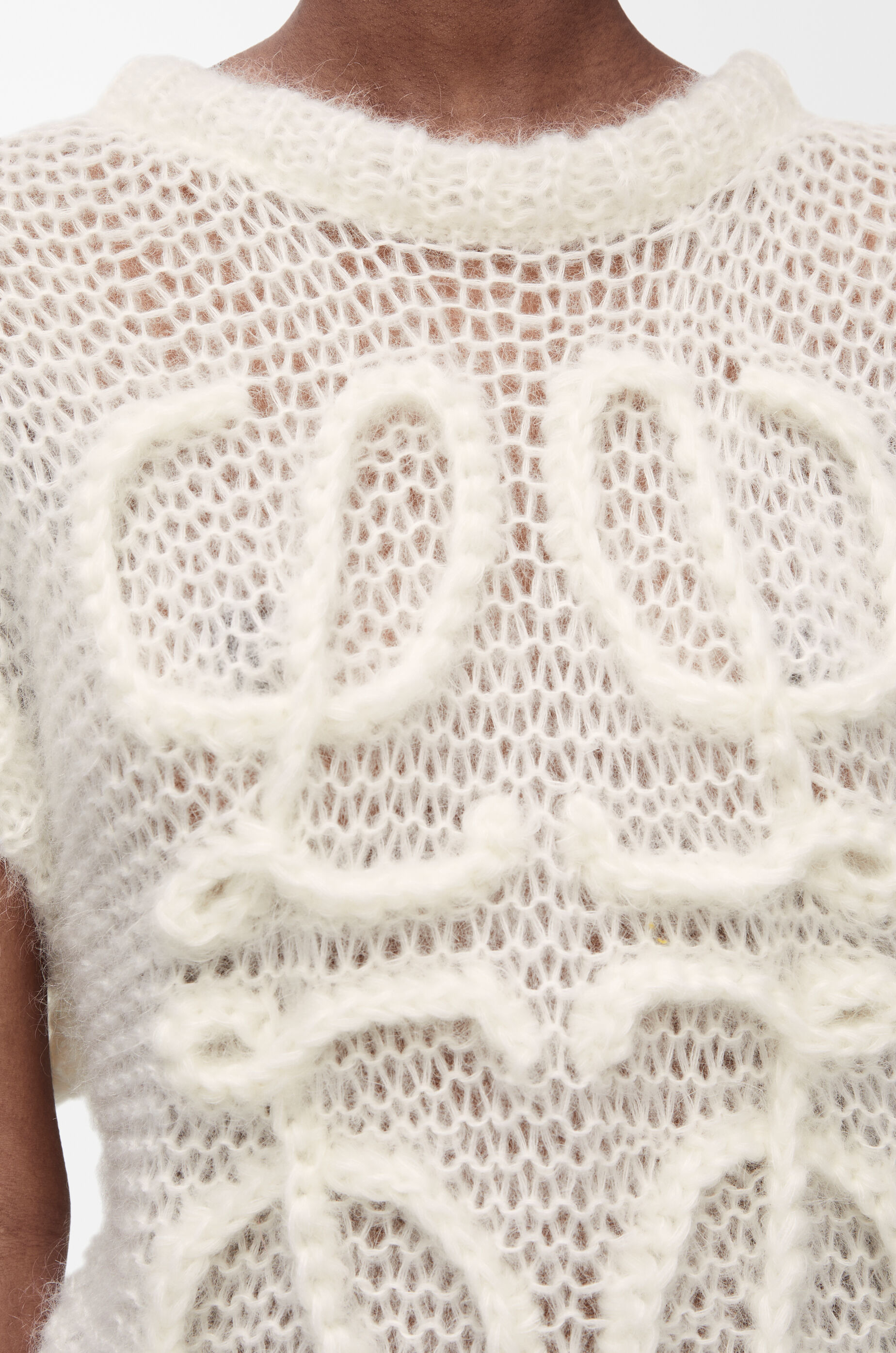 Anagram vest in mohair Soft White - LOEWE