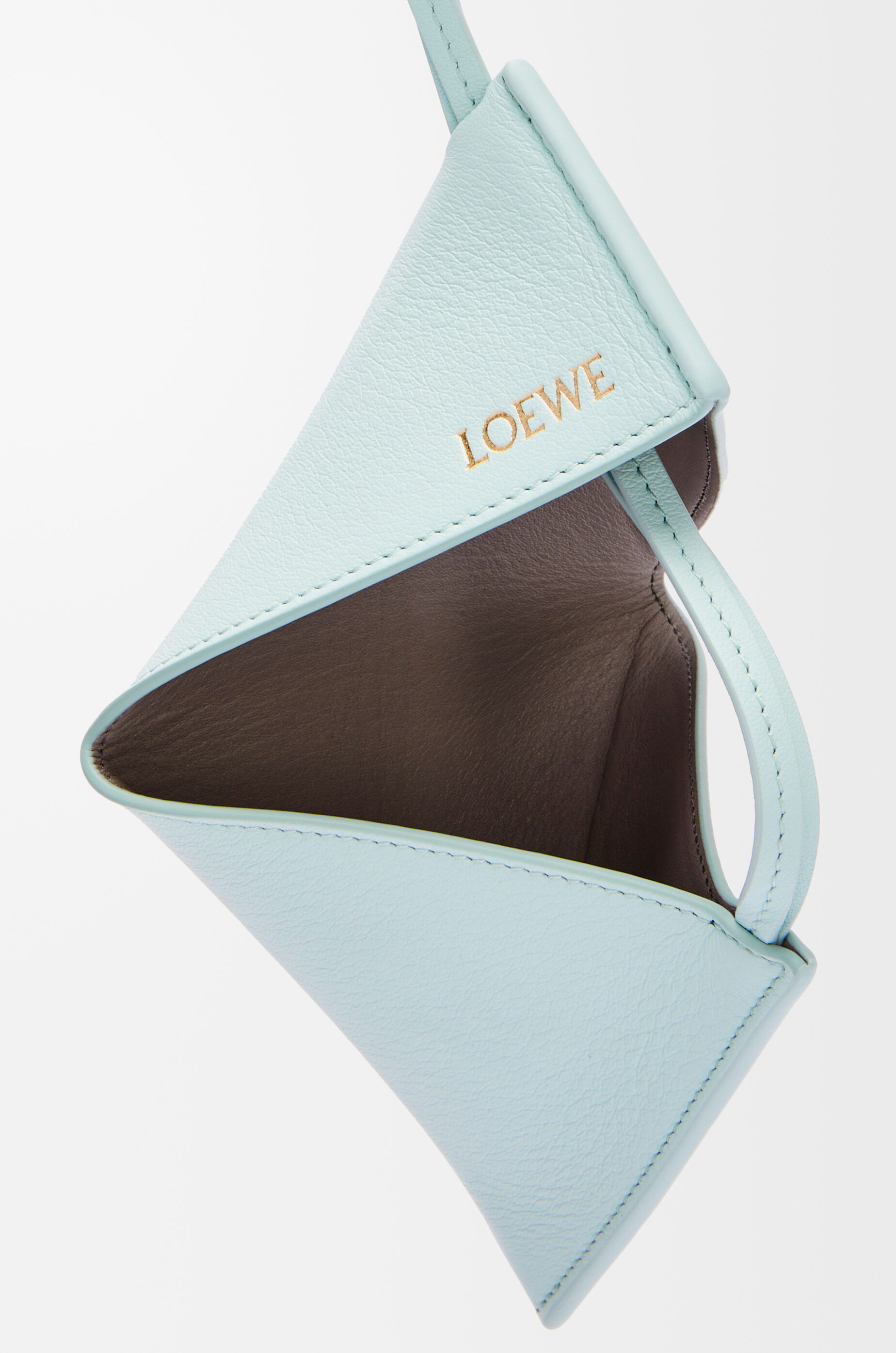 Puzzle Fold charm in classic calfskin Blue Iceberg/Pearl Grey - LOEWE