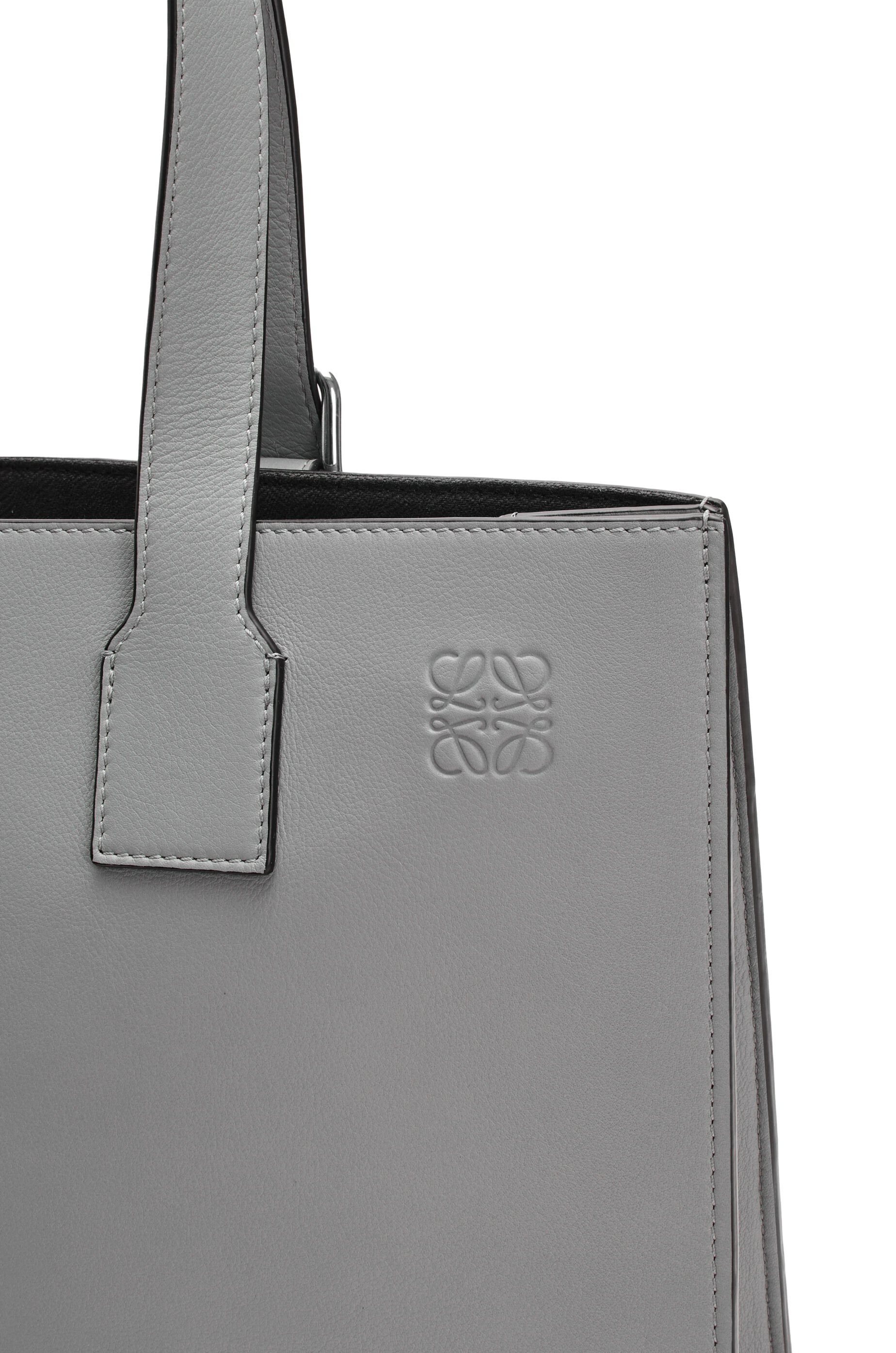 Buckle Horizontal tote in classic calfskin Asphalt Grey - LOEWE