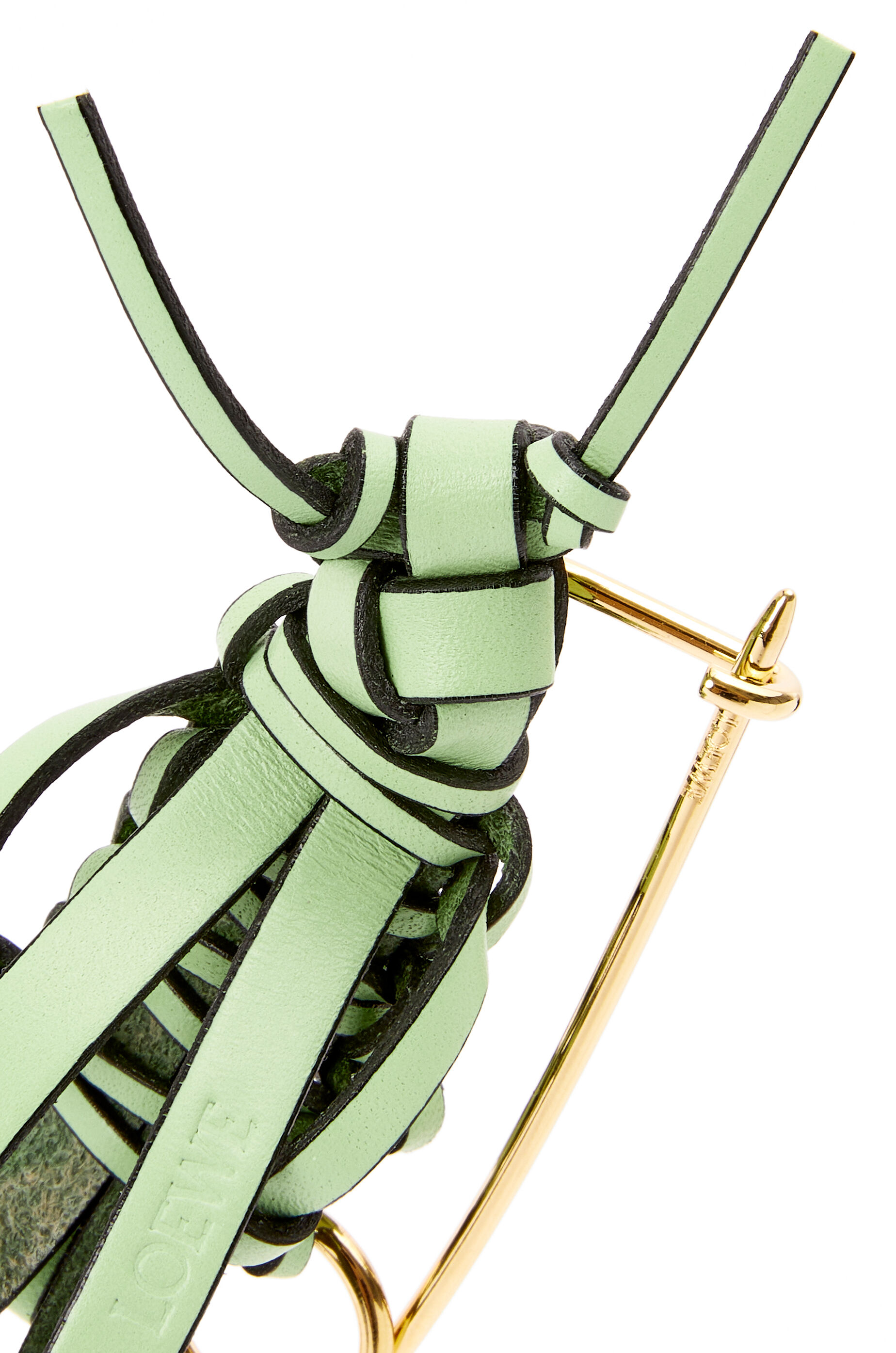 Grasshopper pin charm in calfskin and metal Jade - LOEWE