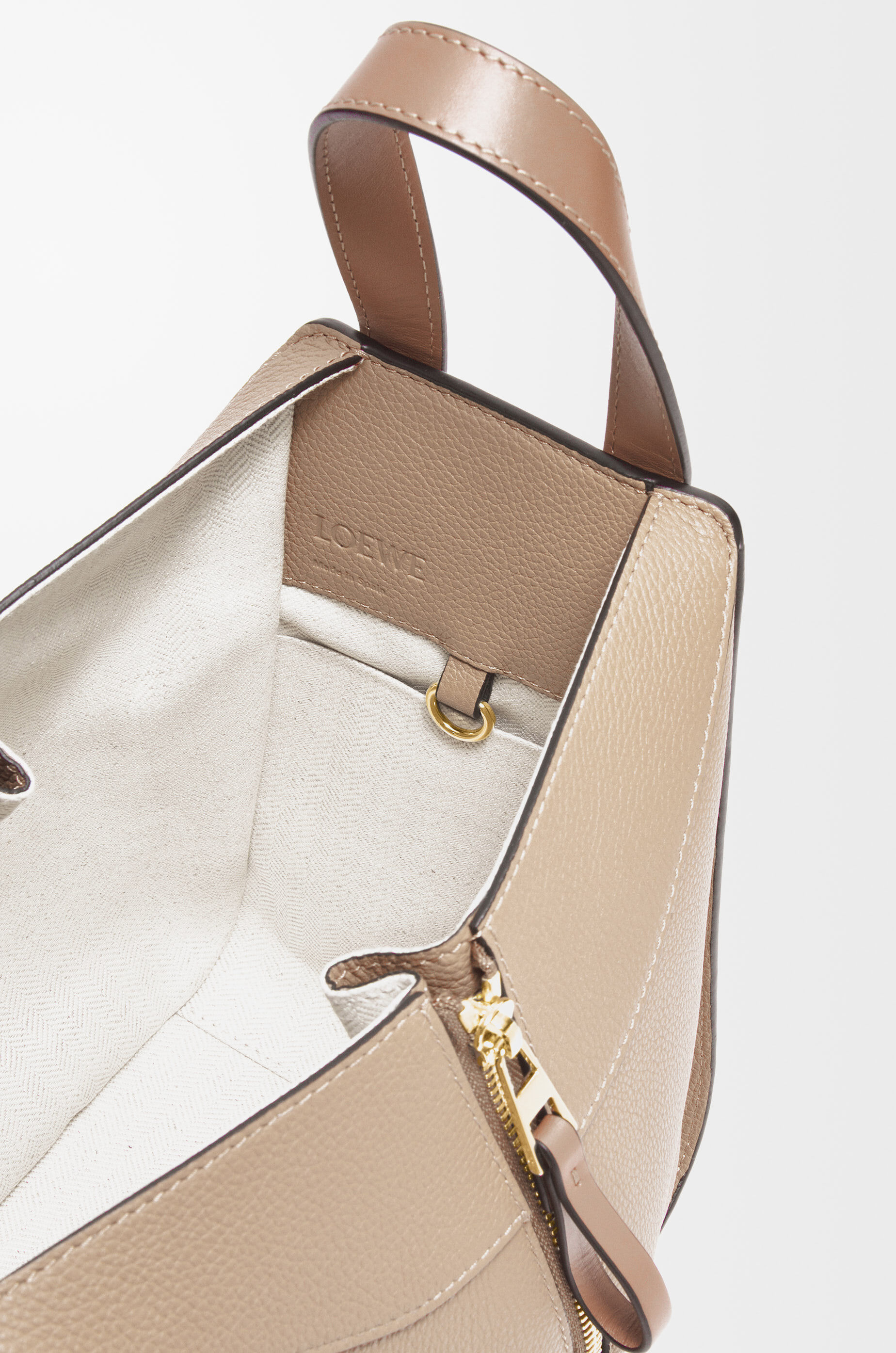 Compact Hammock bag in soft grained calfskin Sand - LOEWE