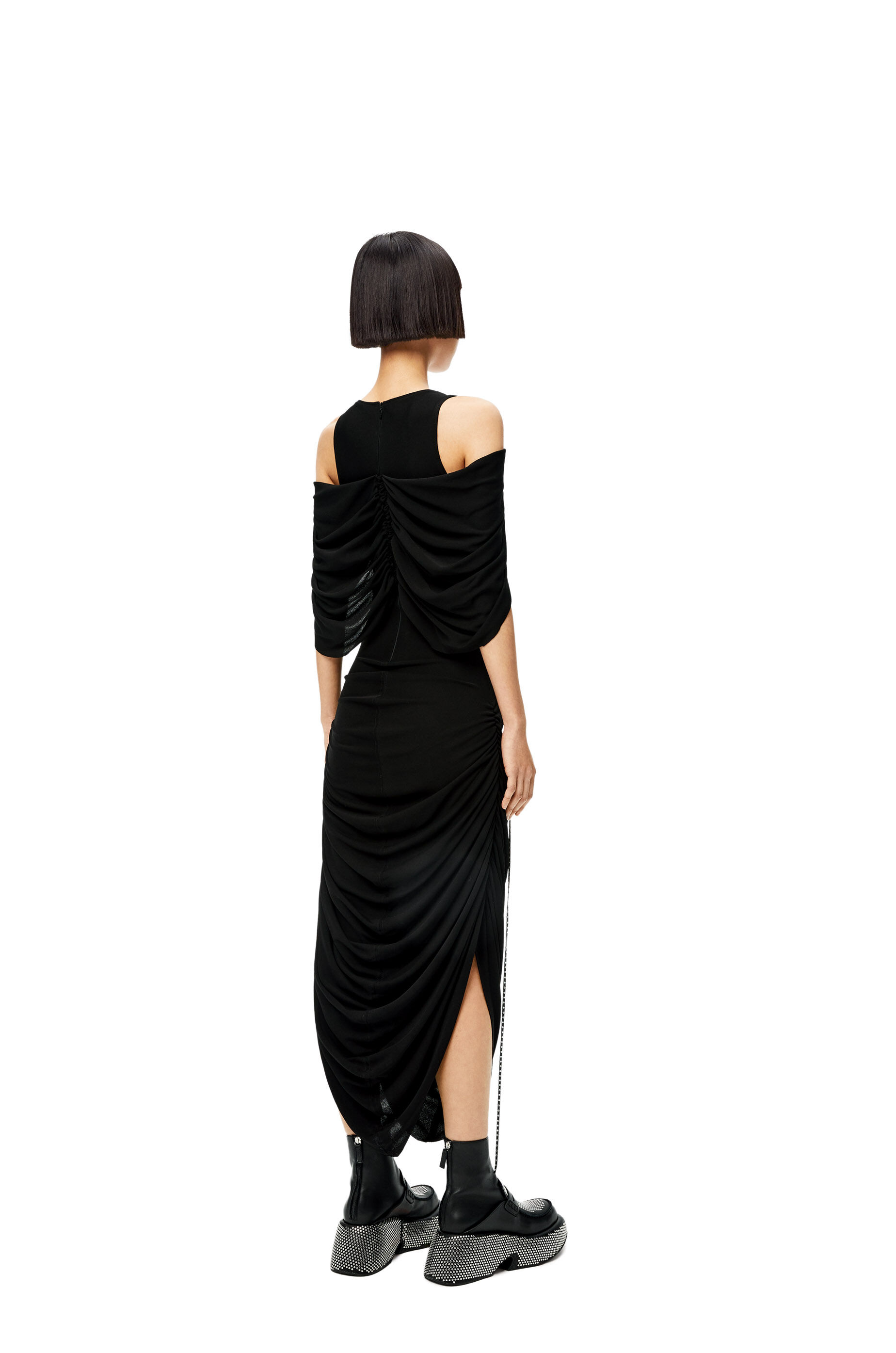 Off the shoulder long dress Black - LOEWE