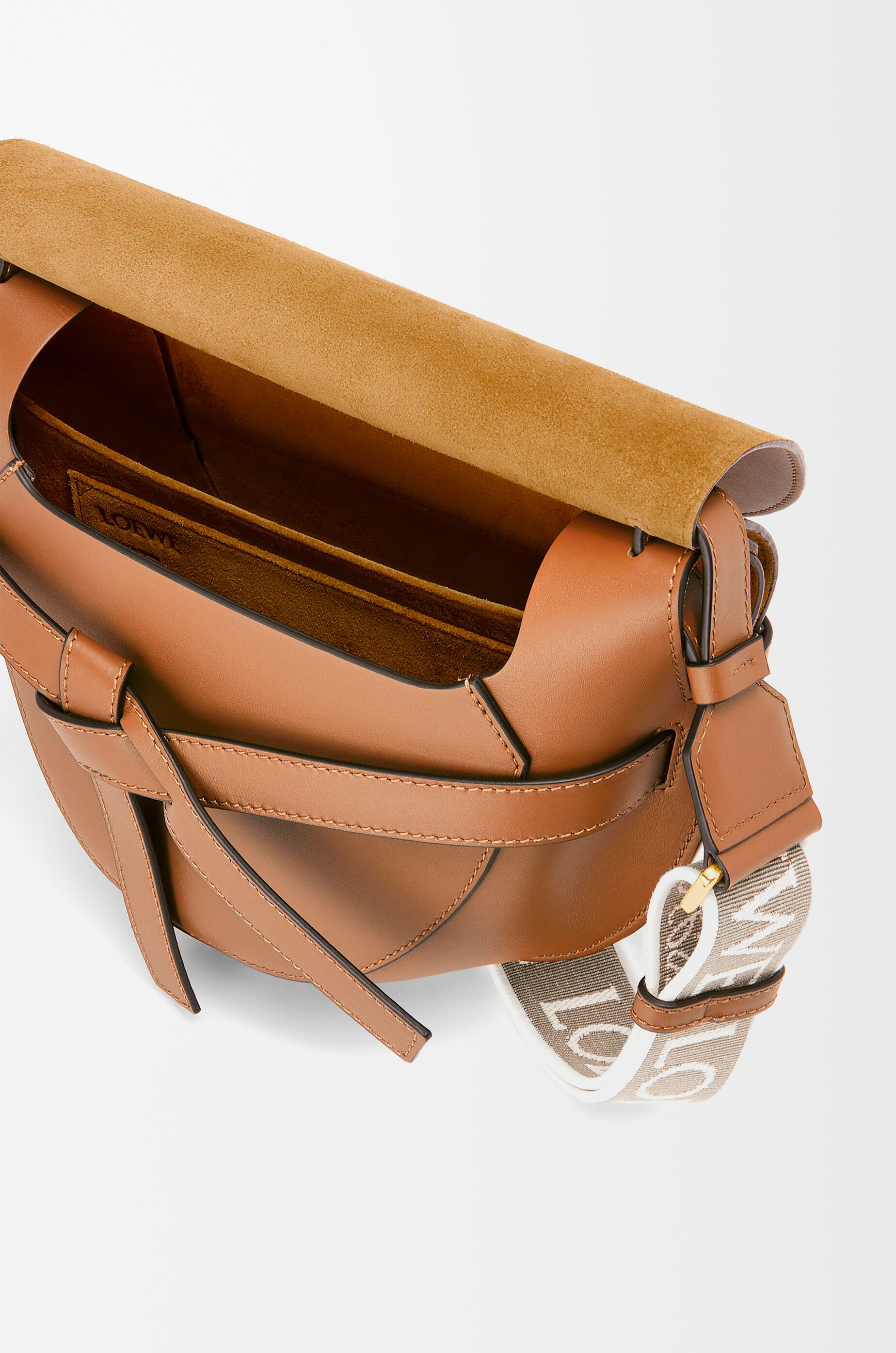 Small Gate bag in soft calfskin and jacquard Tan - LOEWE