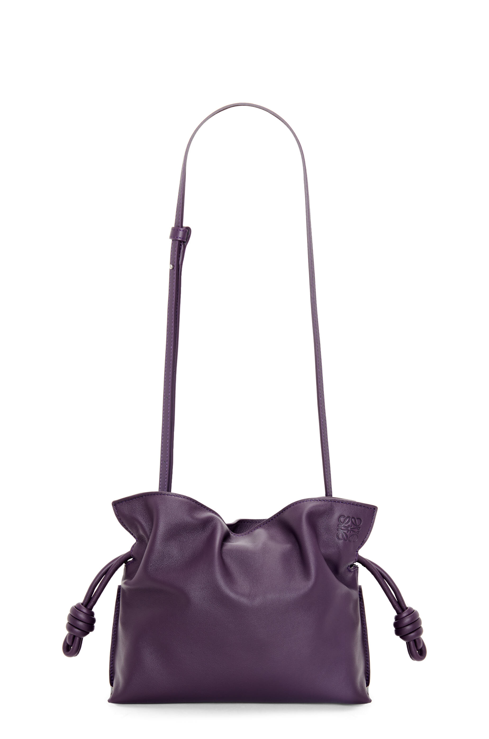 Mini Flamenco clutch in nappa calfskin Deep Aubergine - LOEWE