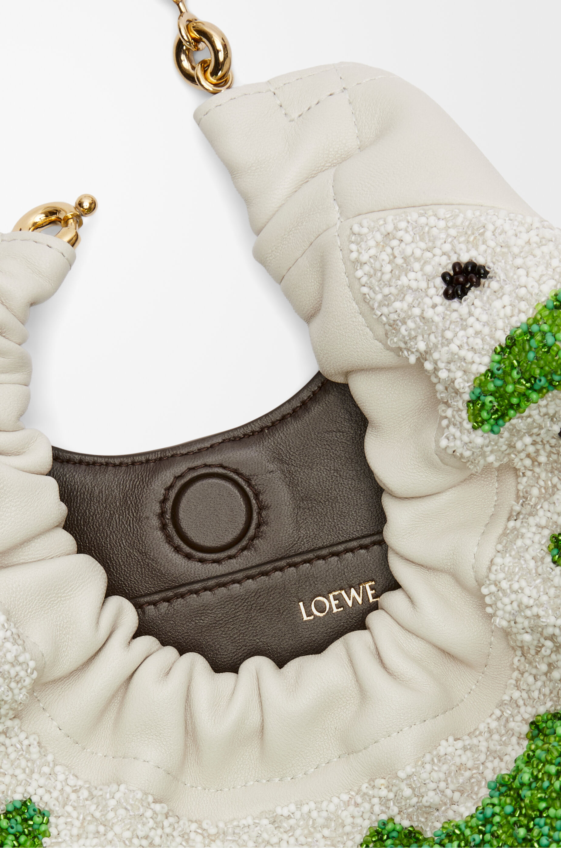 Mini Squeeze bag in beaded leather Green - LOEWE