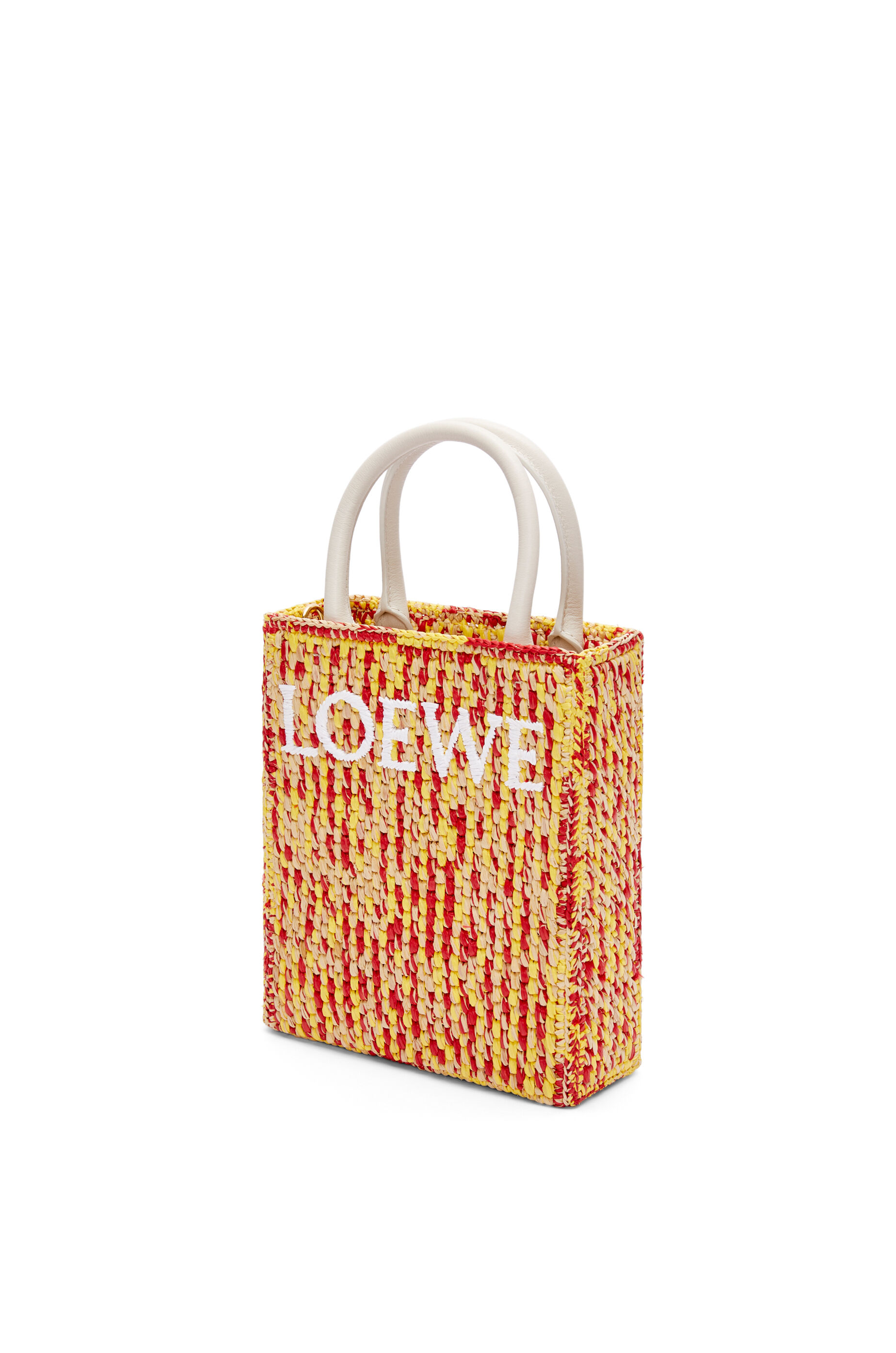 Standard A5 Tote bag in raffia Multicolor/White - LOEWE