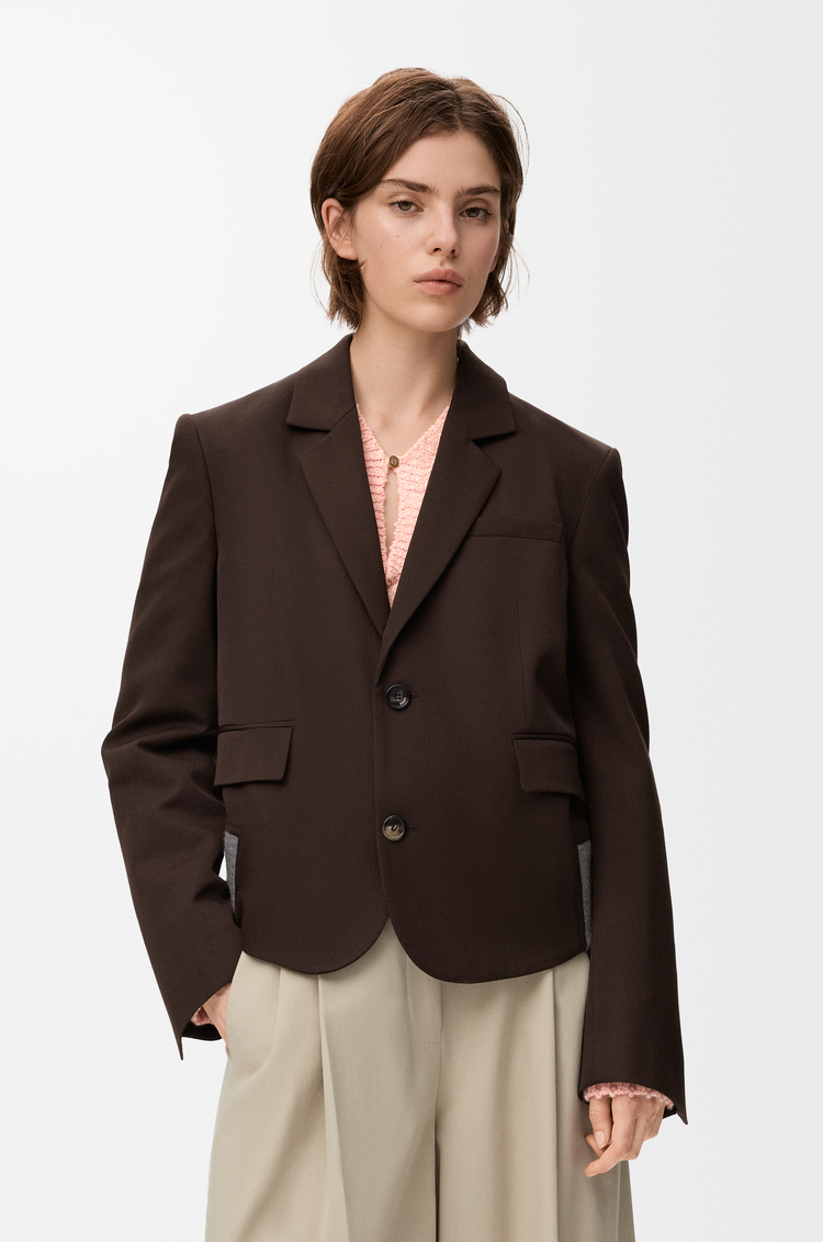 Tailored jacket in wool Brown - LOEWE