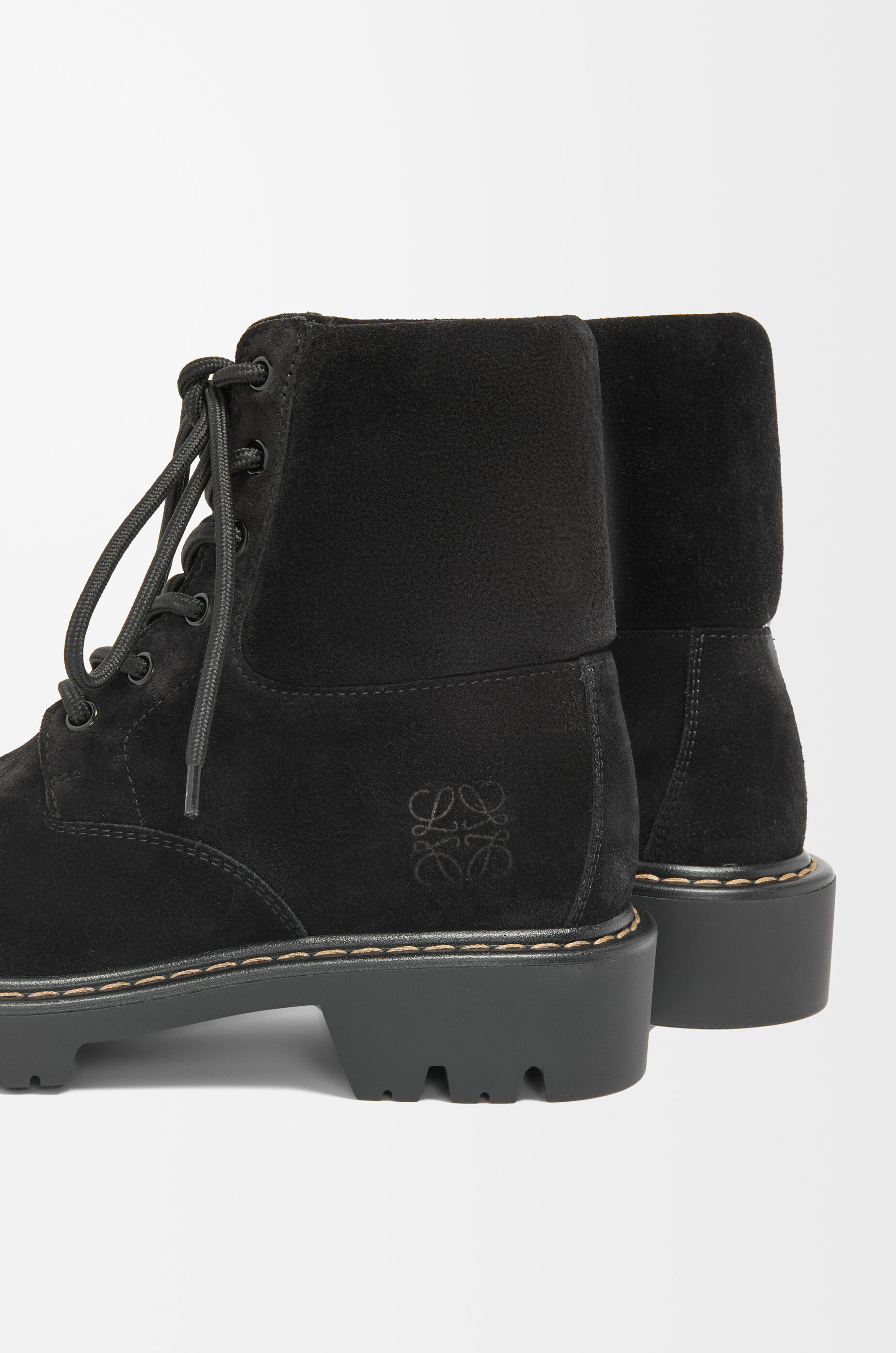 Sierra combat boot in suede Black - LOEWE