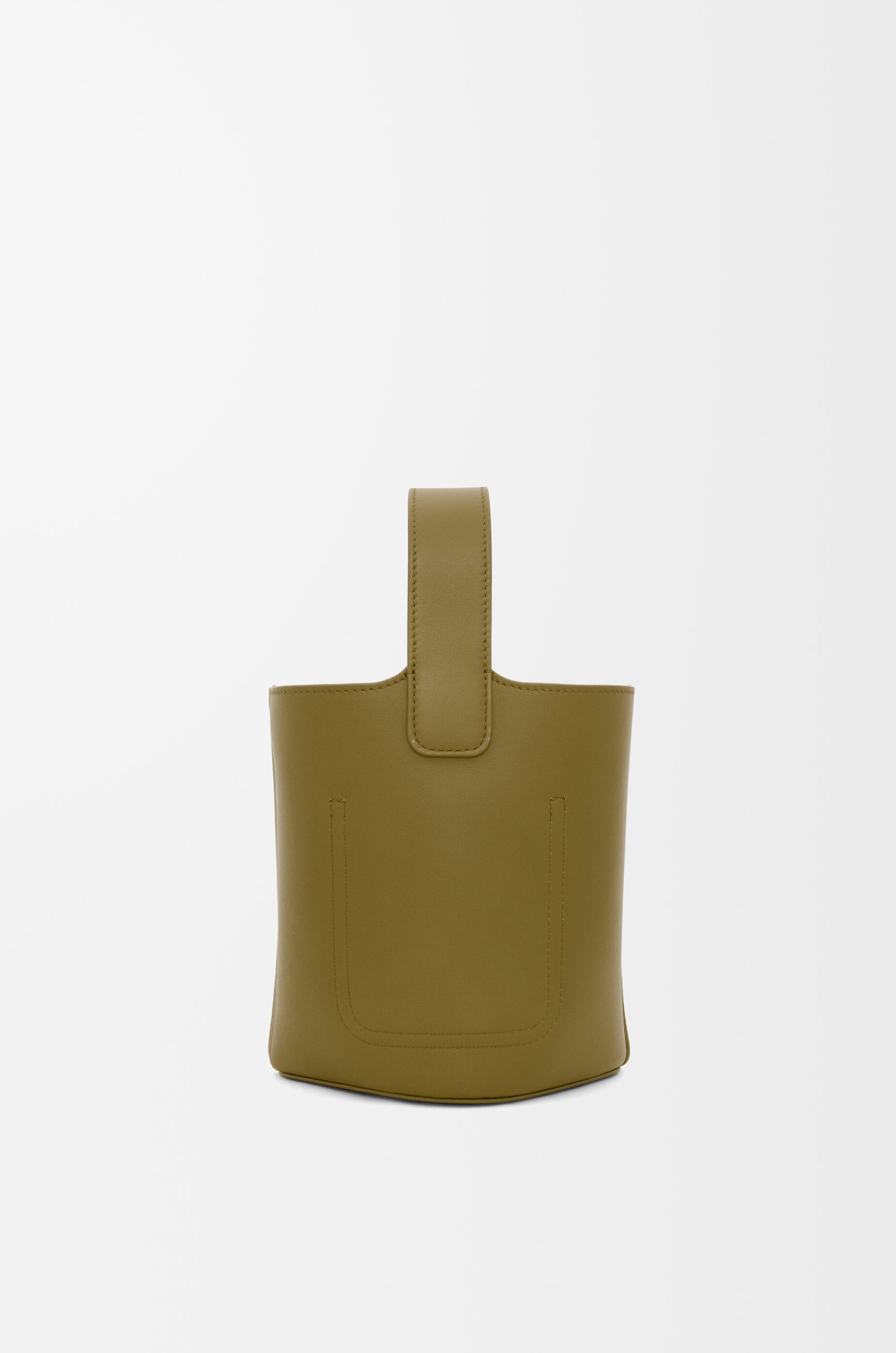 Mini Pebble bucket in smooth calfskin Olive - LOEWE