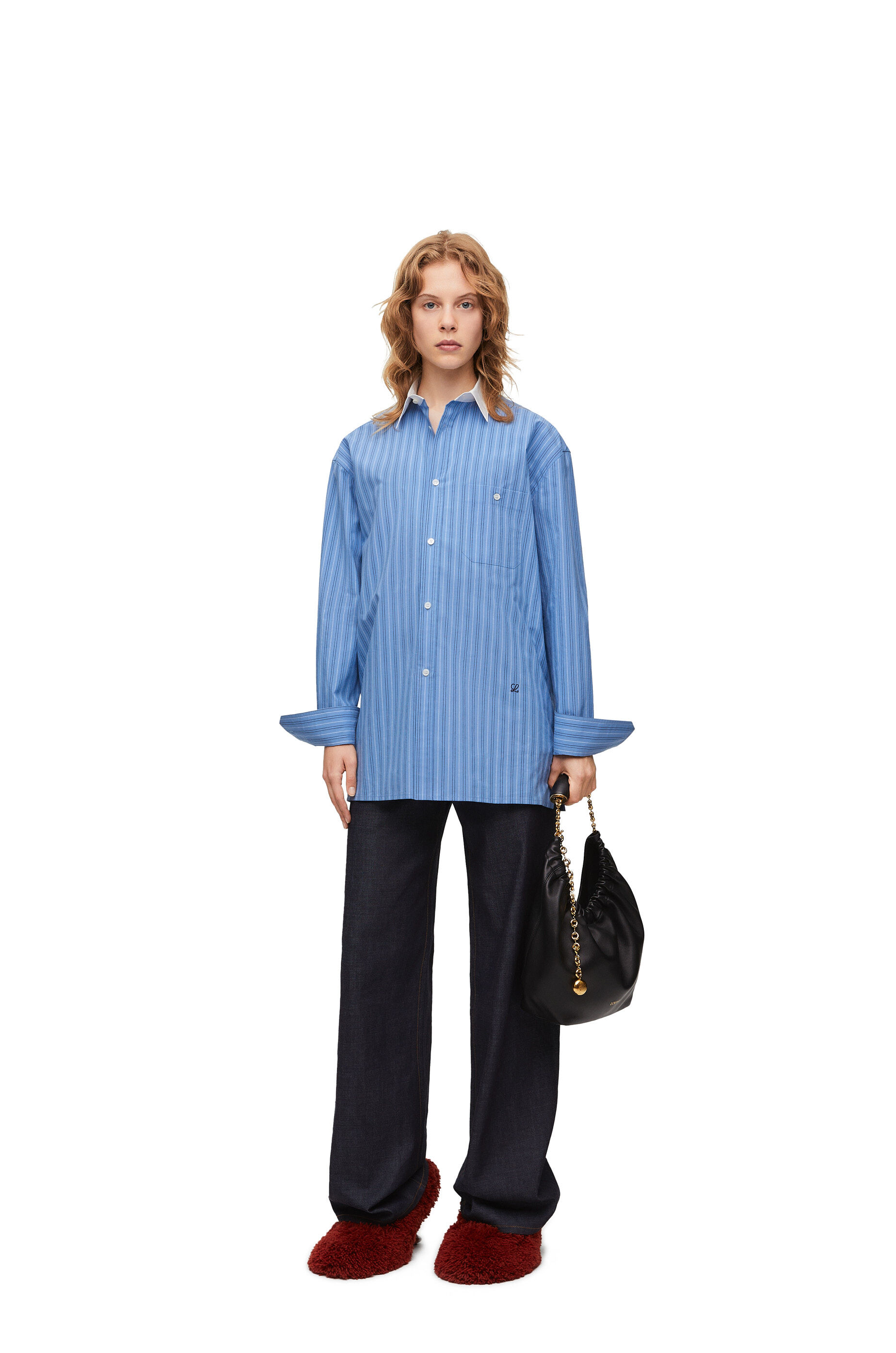 Shirt in cotton Stone Blue - LOEWE