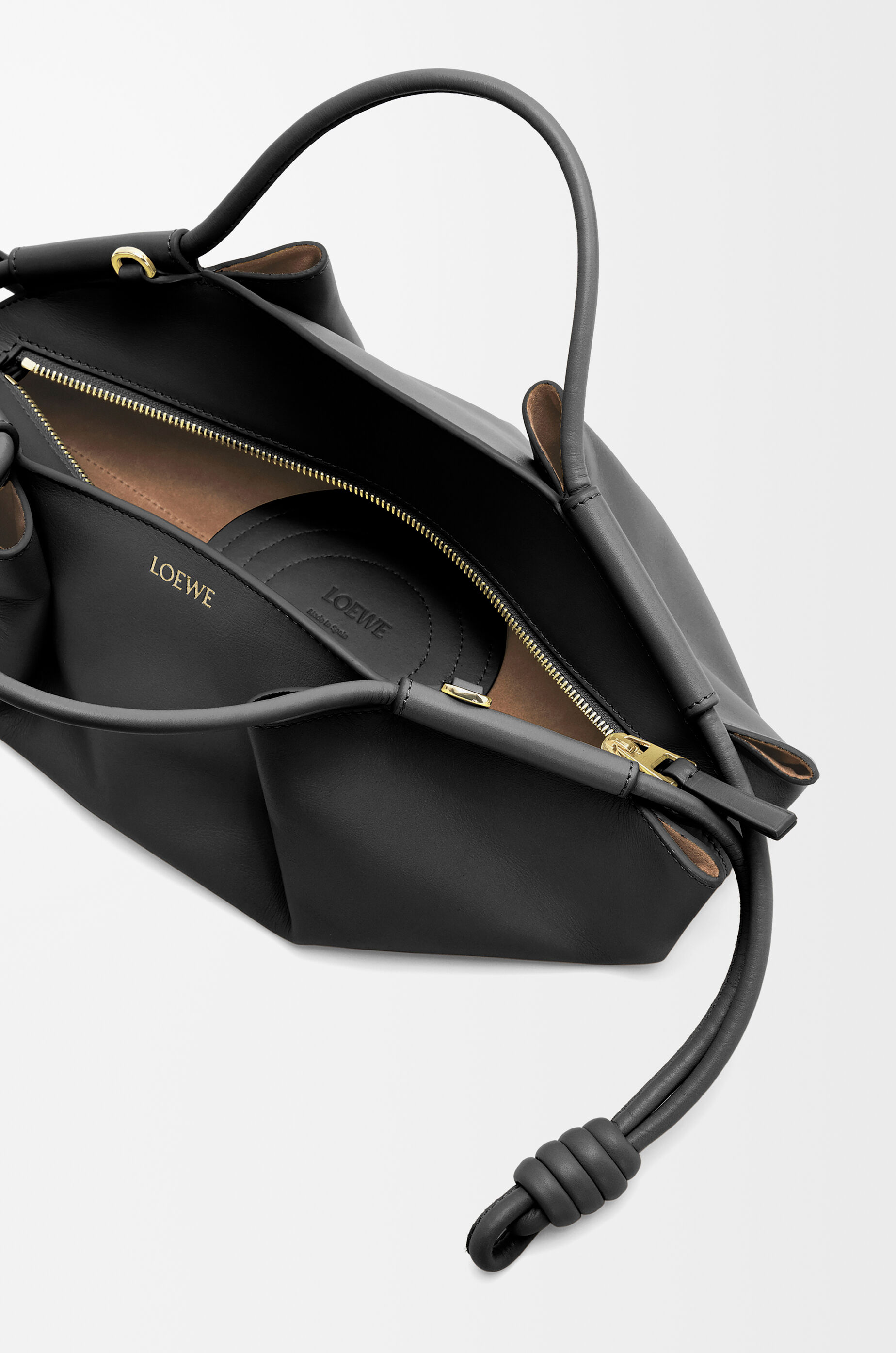 Small Paseo bag in shiny nappa calfskin Black - LOEWE