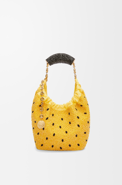 Mini Squeeze bag in beaded leather Yellow - LOEWE