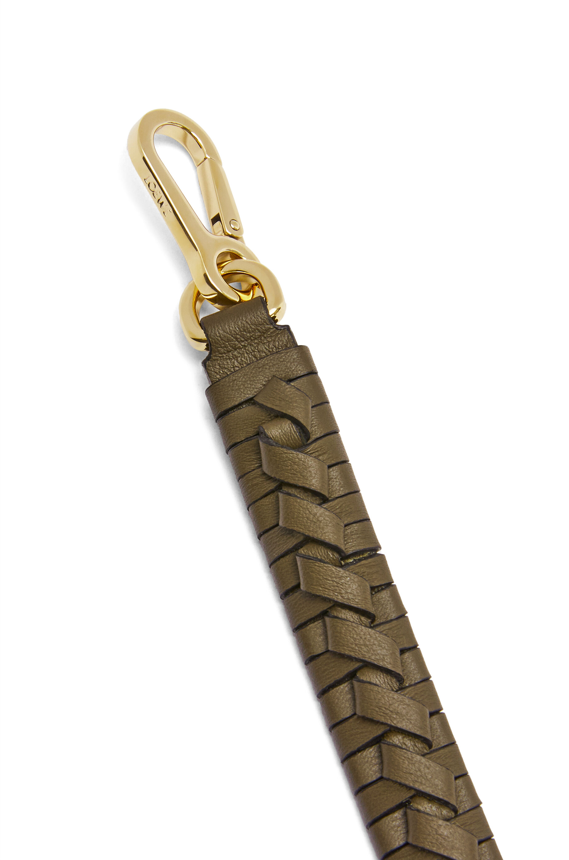 Woven spiral strap in classic calfskin Dark Khaki Green - LOEWE