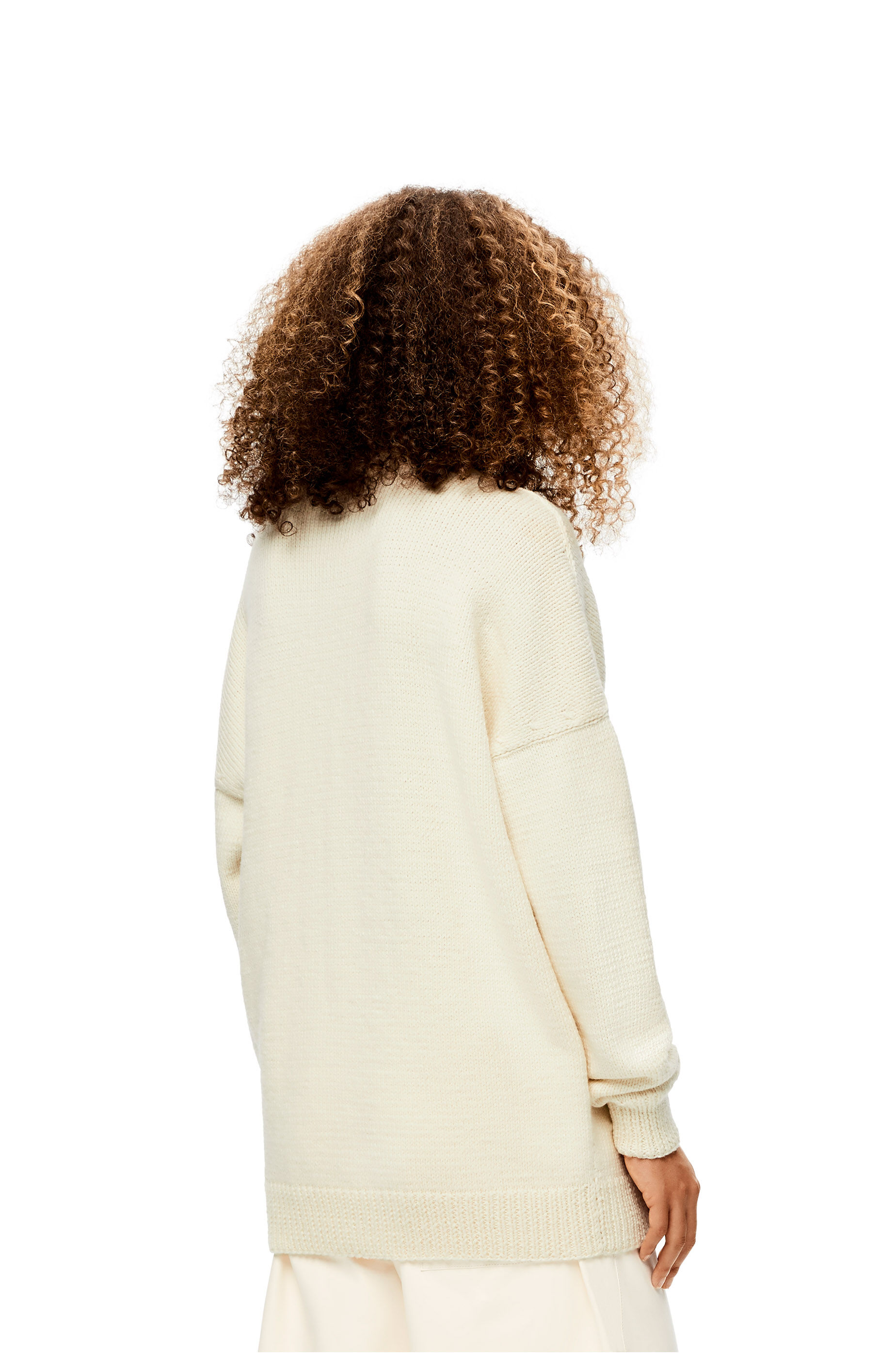Chihiro high neck sweater in wool Soft White - LOEWE