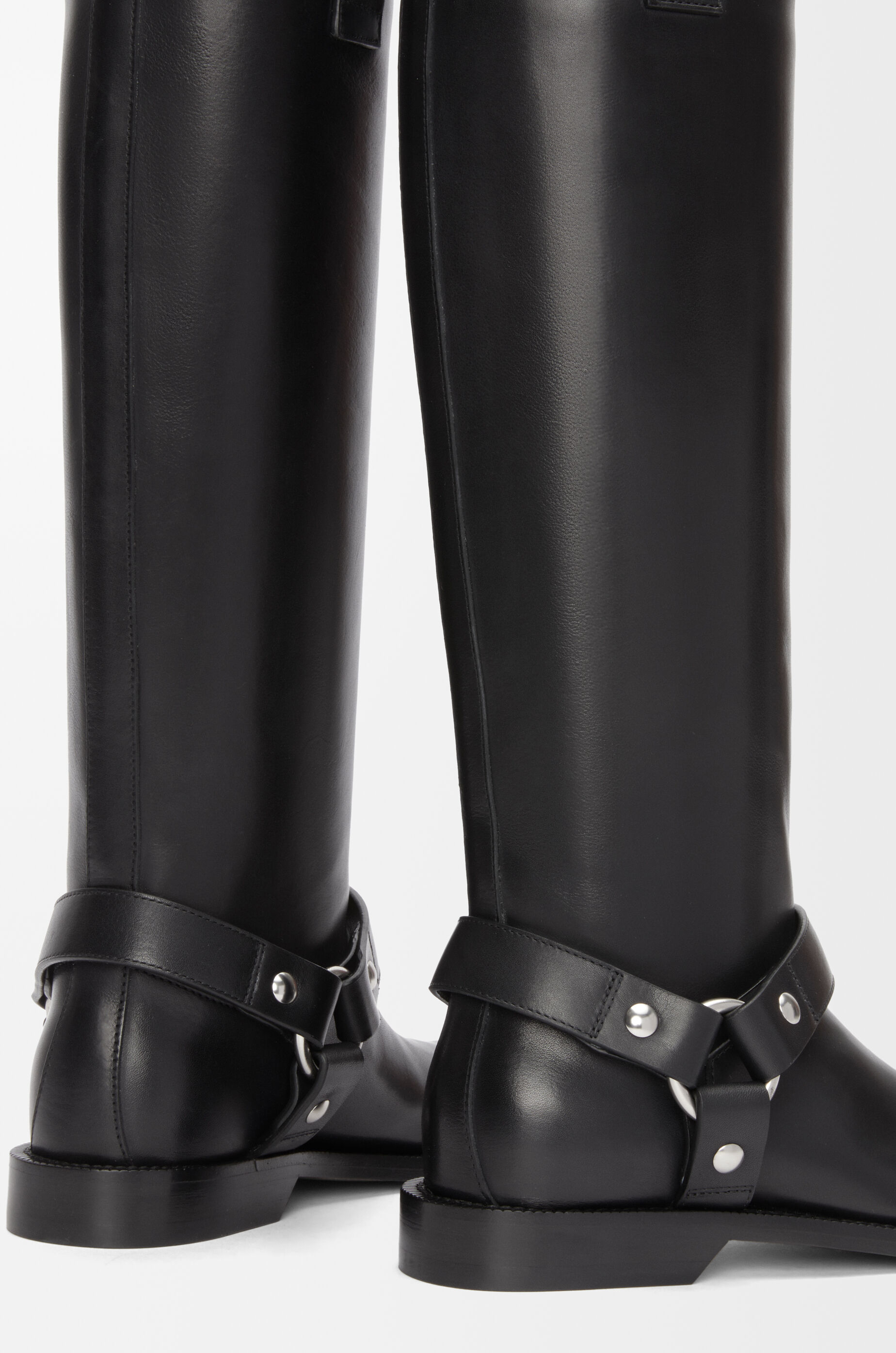 Campo Biker high boot in soft calfskin Black - LOEWE