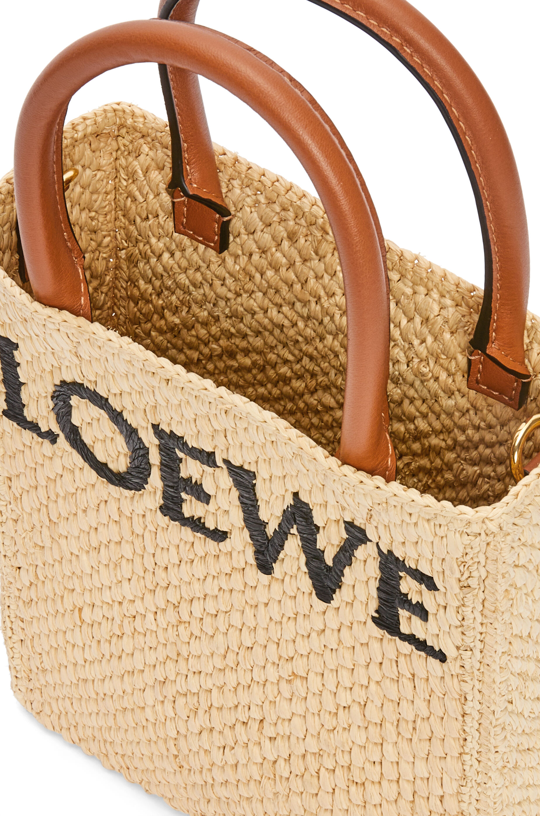 Bolso Standard Tote A5 en rafia Natural/Negro - LOEWE