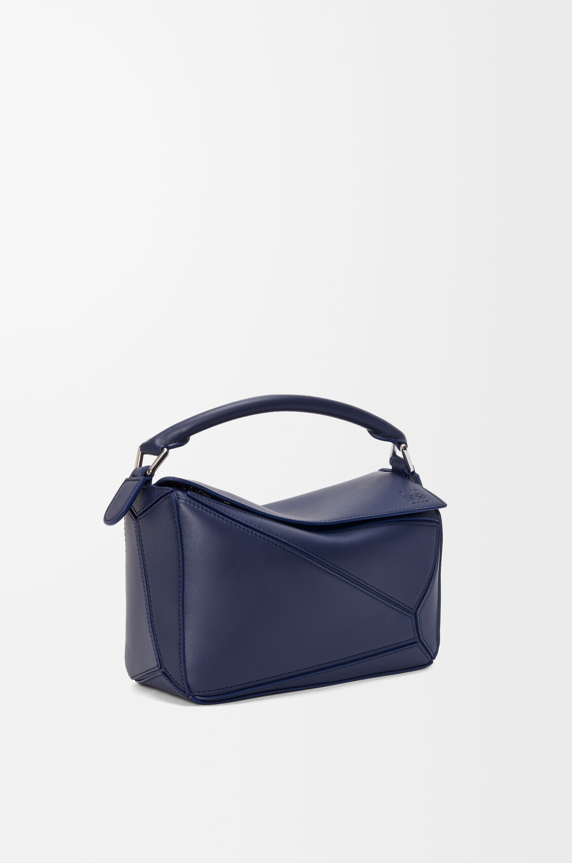Small Puzzle bag in satin calfskin Abyss Blue - LOEWE