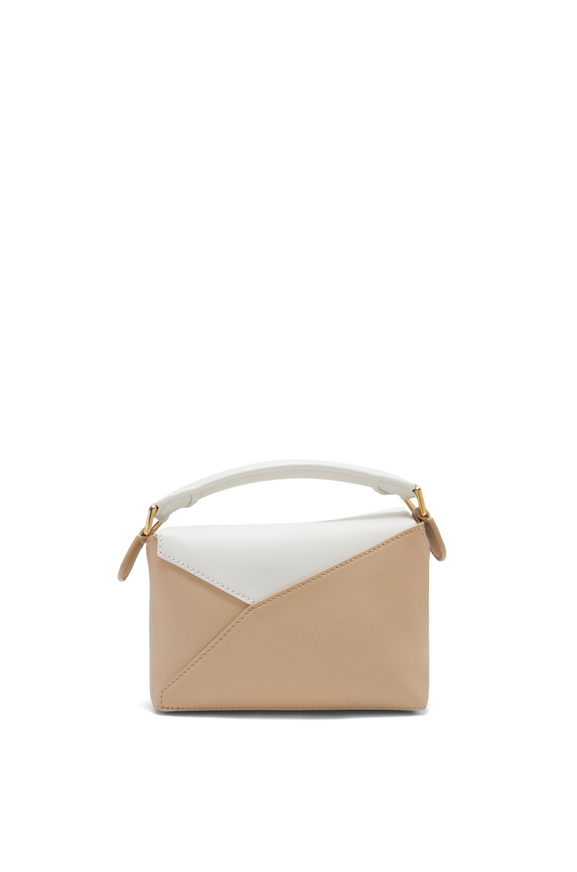 Mini Puzzle bag in classic calfskin Soft White/Paper Craft - LOEWE