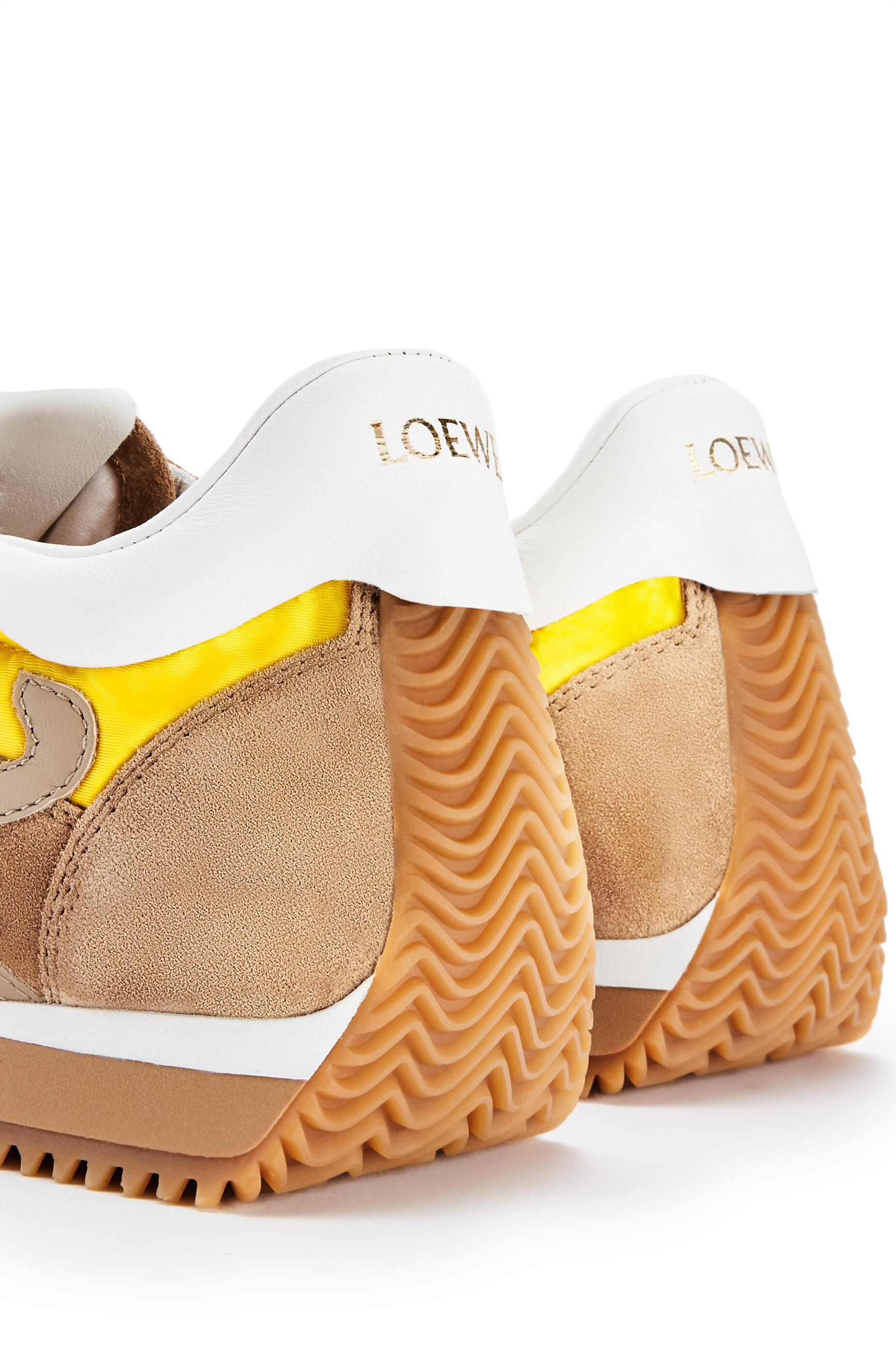 Flow runner in suede and polyester Yellow/Natural - LOEWE