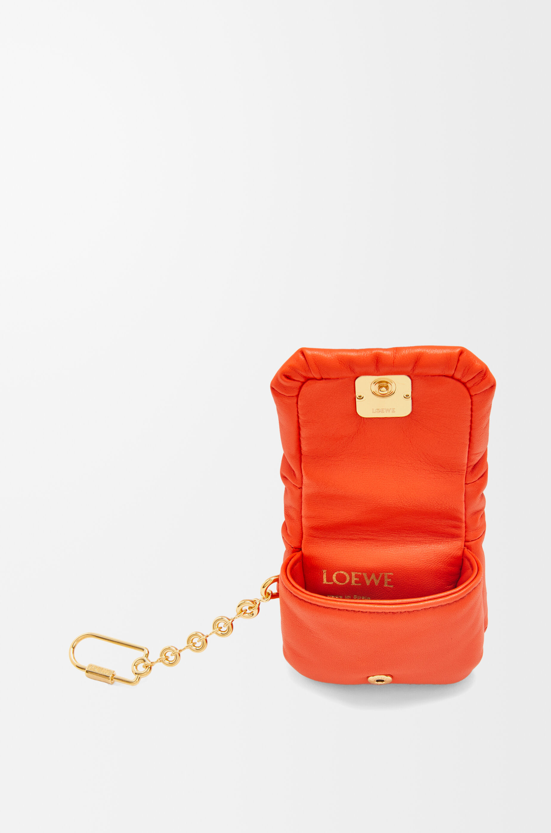 Puffer Goya case in shiny nappa calfskin Sunrise Orange - LOEWE