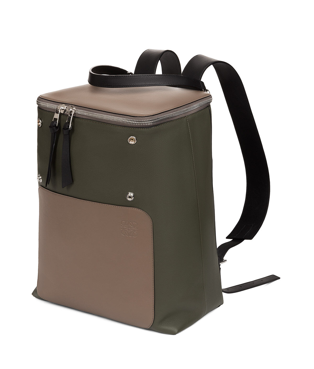 Goya Backpack Dark Taupe/Military Green/Bl - LOEWE