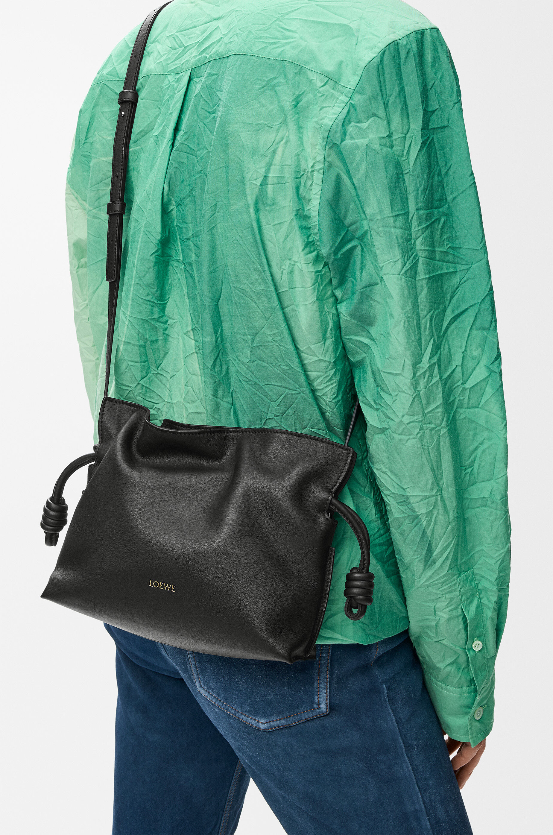 Mini Flamenco clutch in nappa calfskin Black - LOEWE