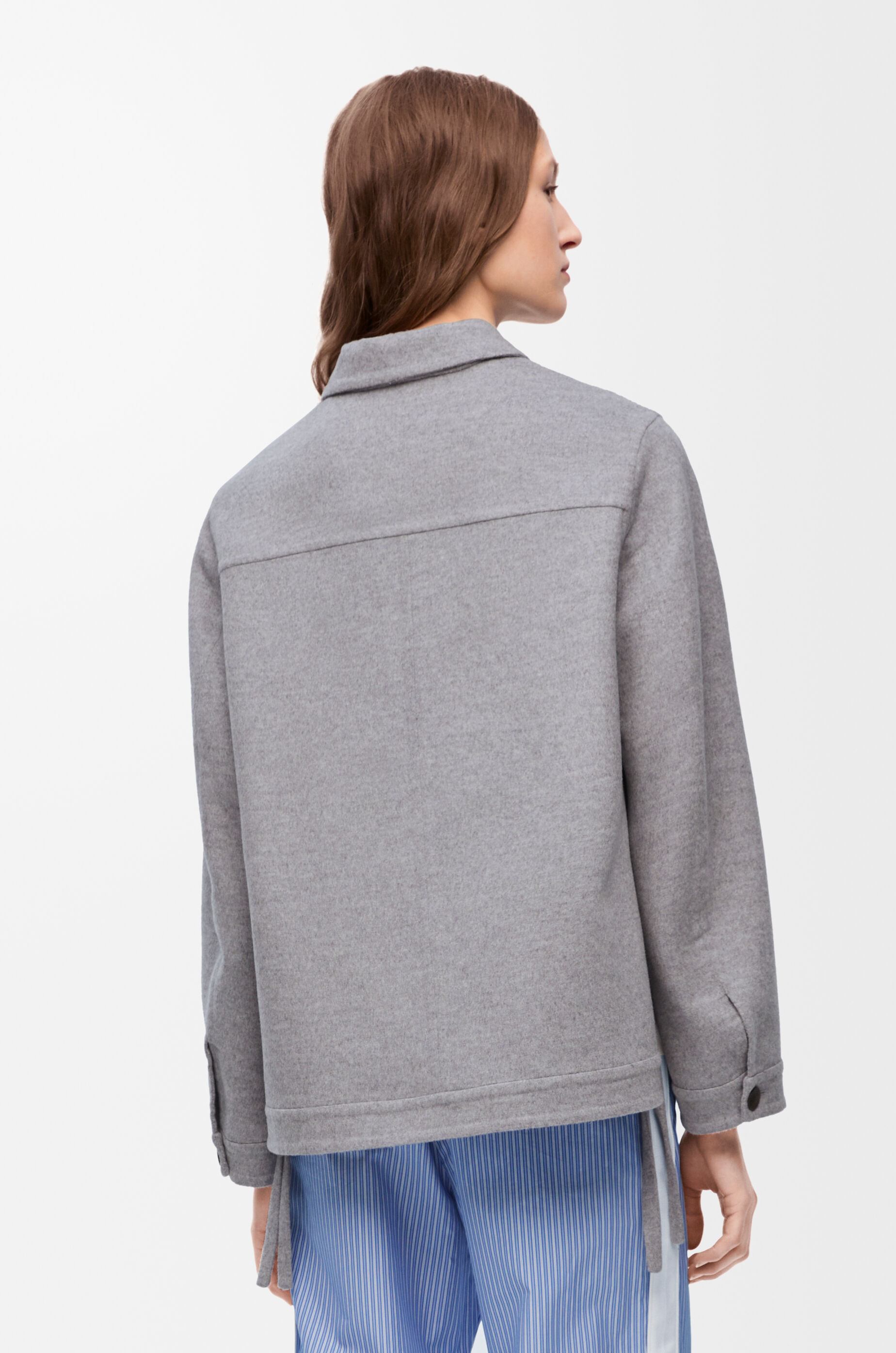 Workwear jacket in wool and cashmere Grey Melange - LOEWE