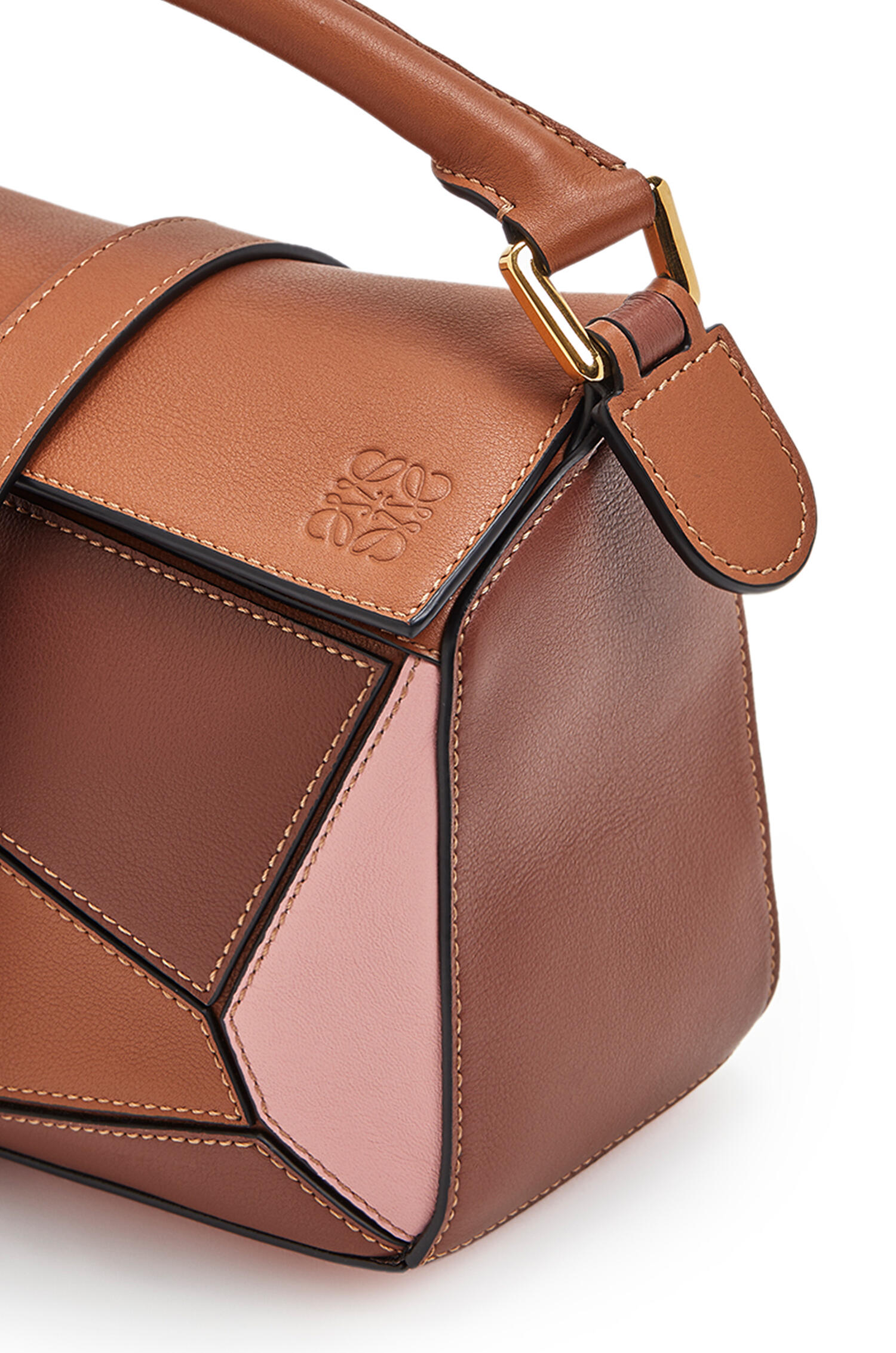 Small Puzzle Bag In Classic Calfskin Tan Medium Pink LOEWE small-puzzle-bag-in-classic-calfskin-tan-medium-pink-loewe