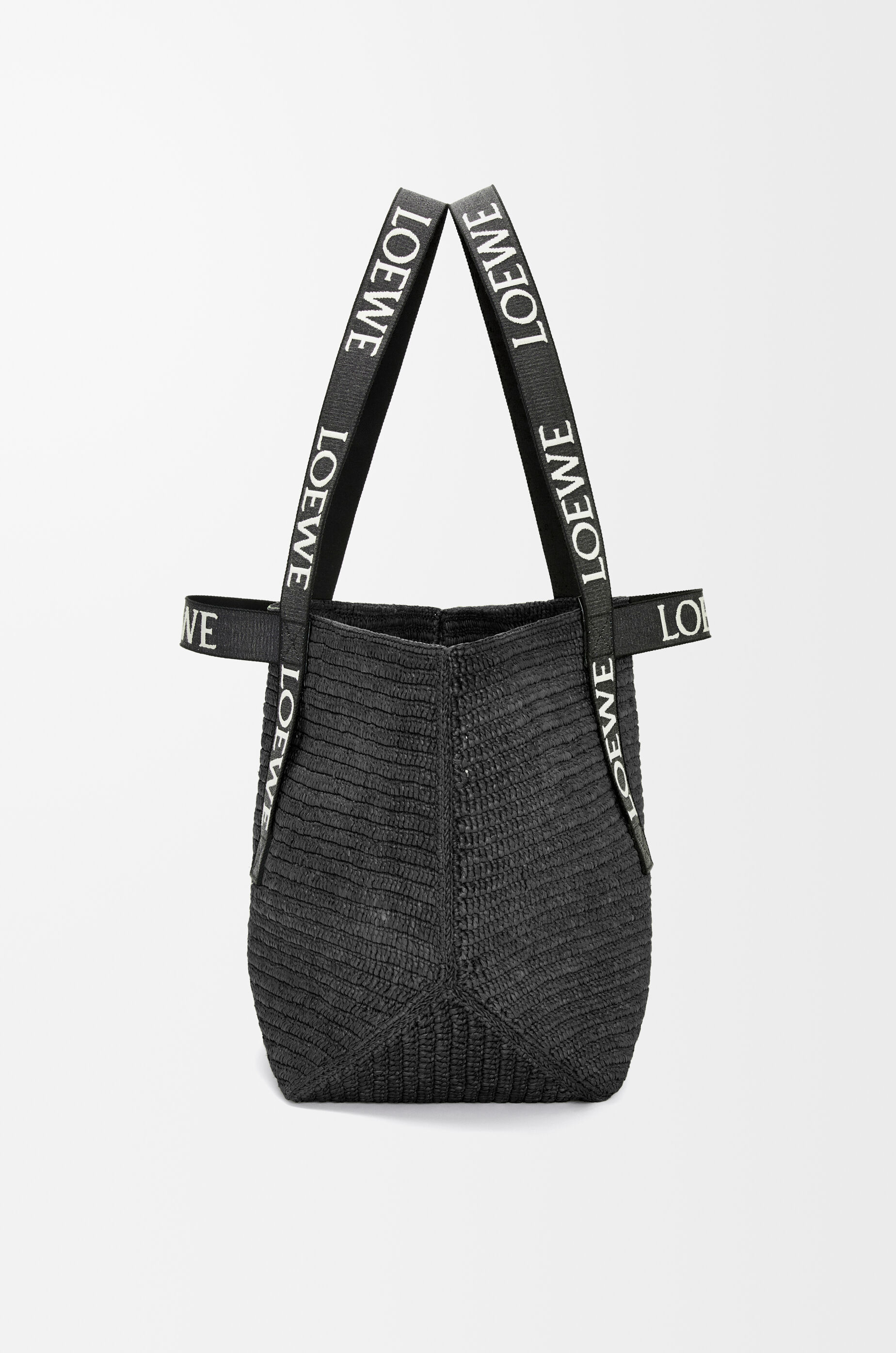 Fold Shopper in raffia Black - LOEWE
