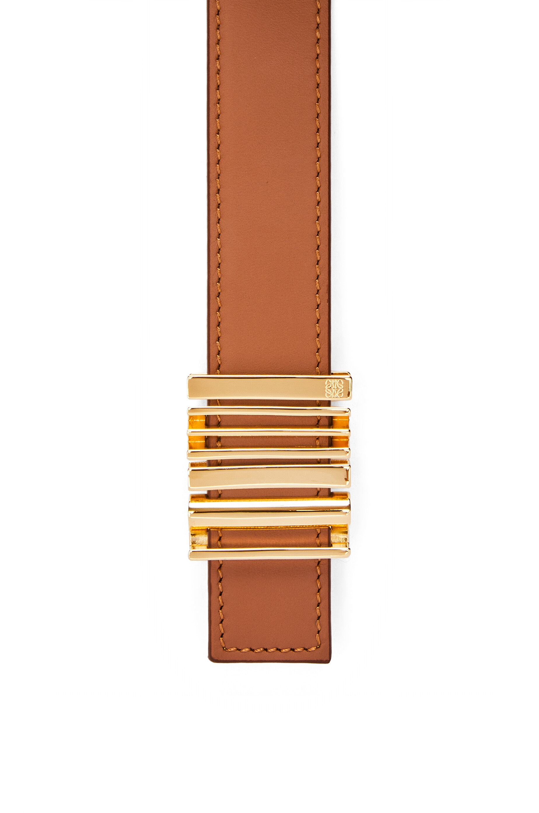 LOEWE graphic belt in classic calfskin Tan/Gold - LOEWE
