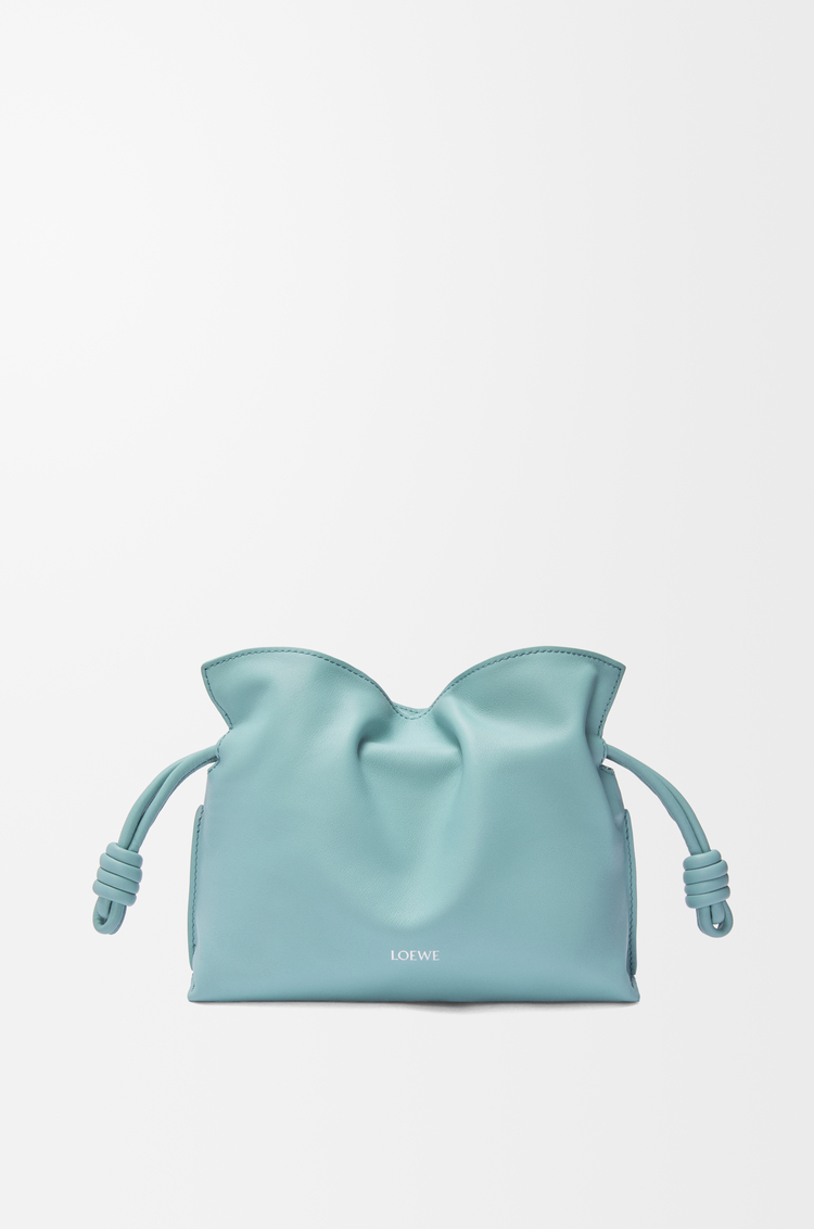 Squid mini Flamenco clutch in nappa calfskin Green - LOEWE
