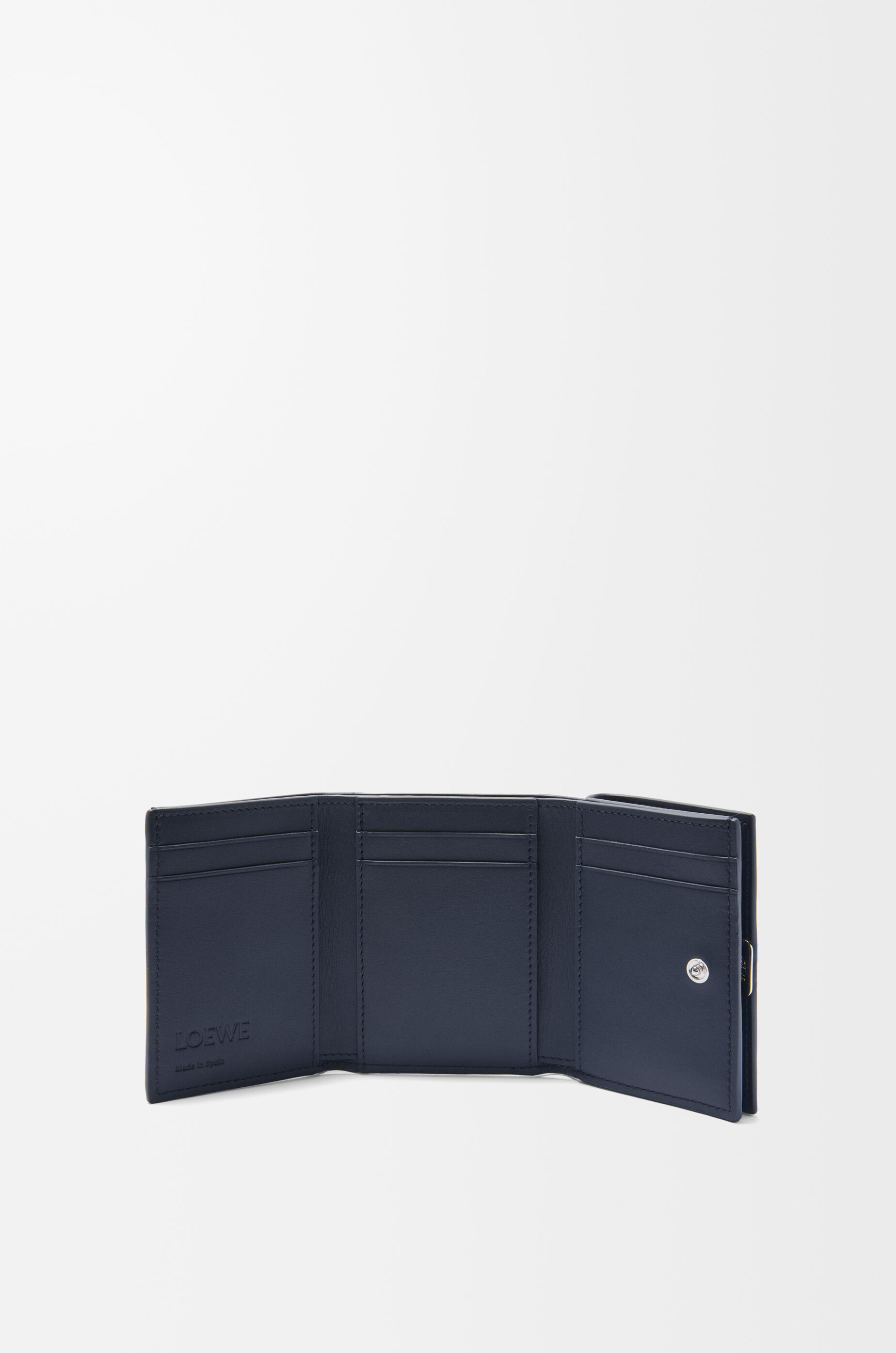 Puffer Anagram trifold wallet in shiny nappa calfskin Deep Navy - LOEWE