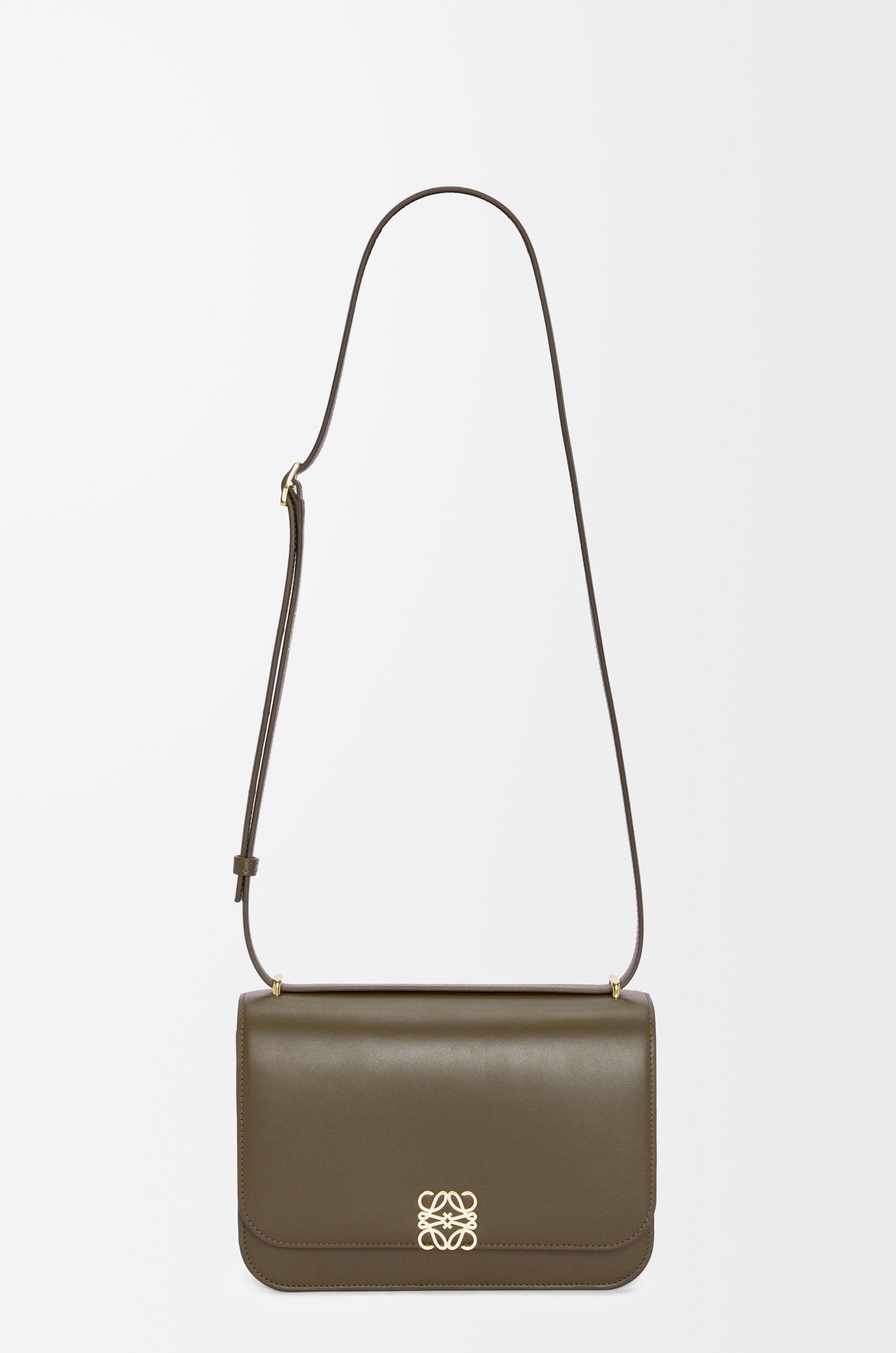 Goya bag in silk calfskin Dark Khaki Green - LOEWE