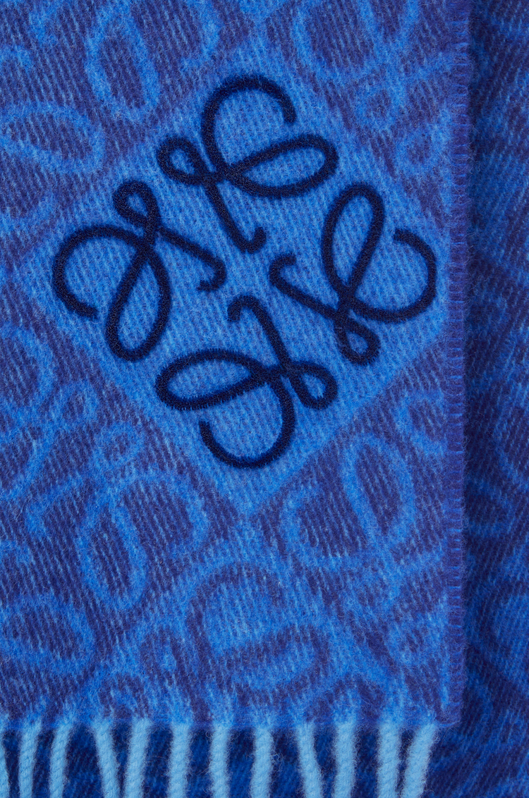 Anagram scarf in wool and cashmere Blue - LOEWE