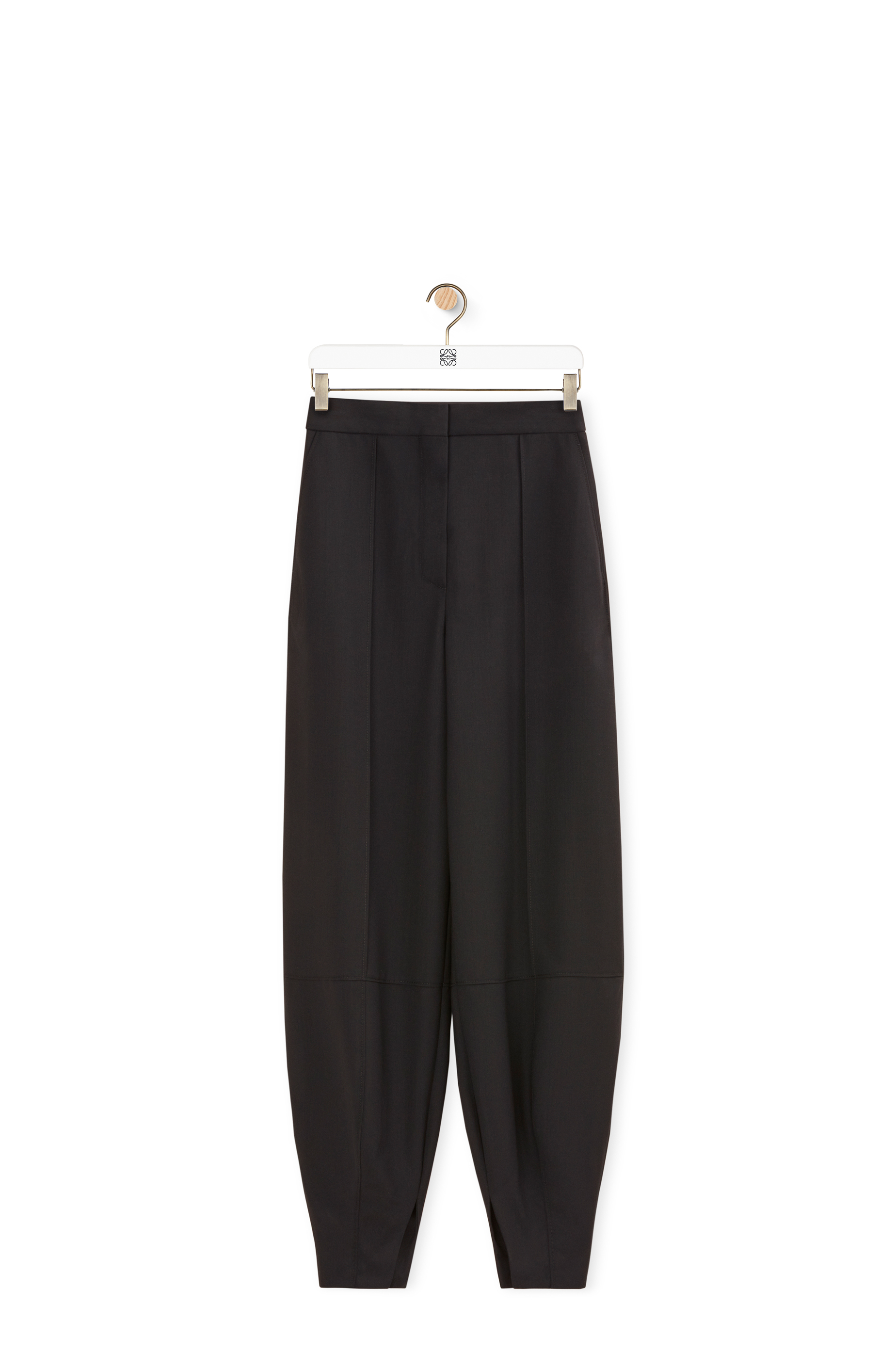 Adjusted Fit Balloon Trousers In Wool Black Loewe 