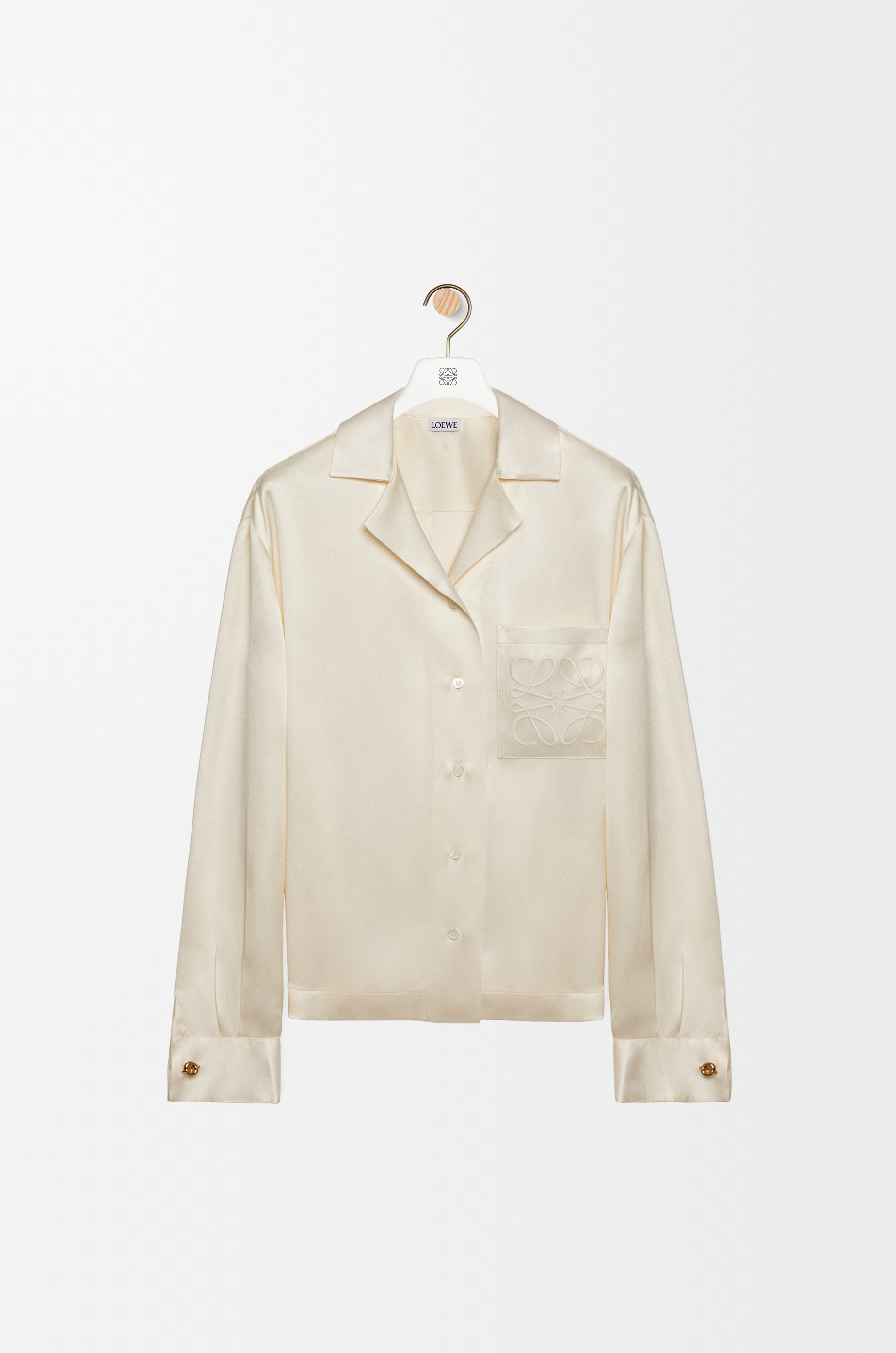 Pyjama blouse in silk Ivory - LOEWE