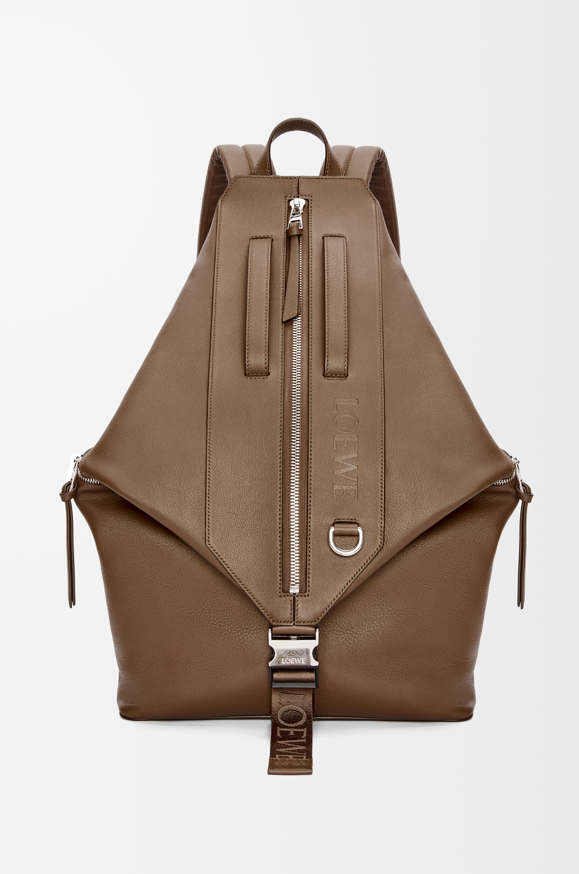 Convertible backpack in classic calfskin Winter Brown - LOEWE