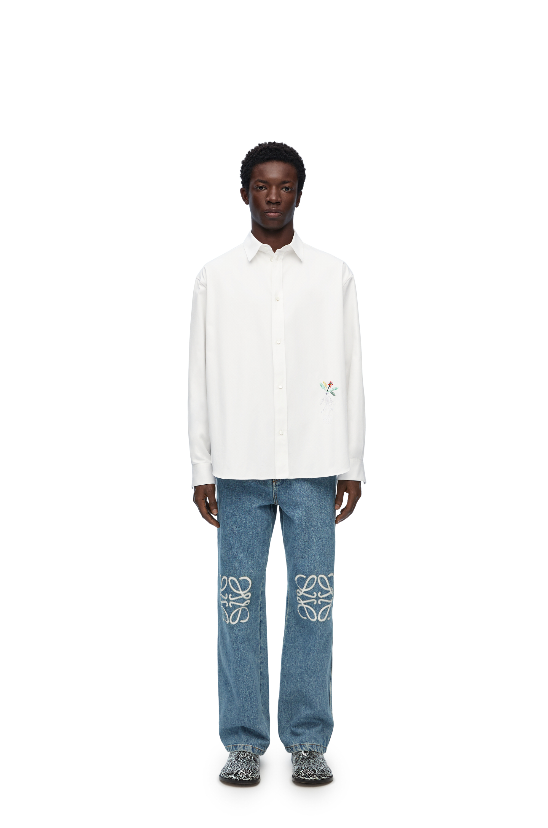 Men designer shirt | Luxury printed and overshirt for men | Loewe - LOEWE