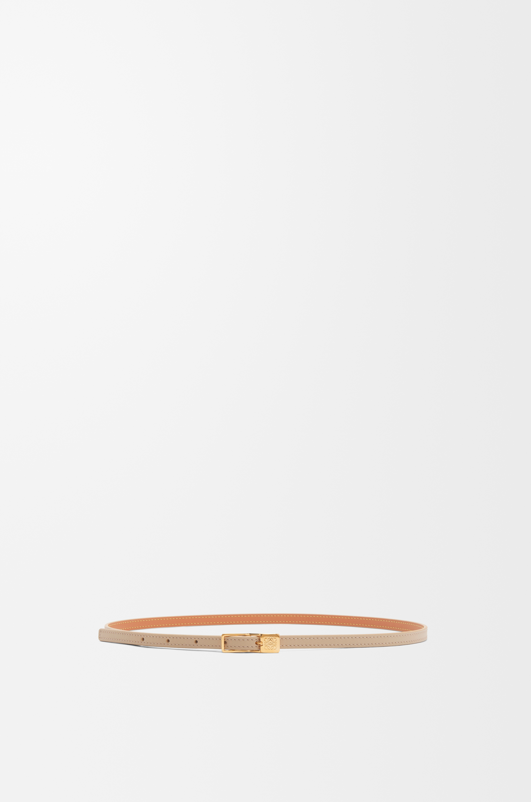 Amazona padlock belt in smooth calfskin Dusty Beige/Gold - LOEWE