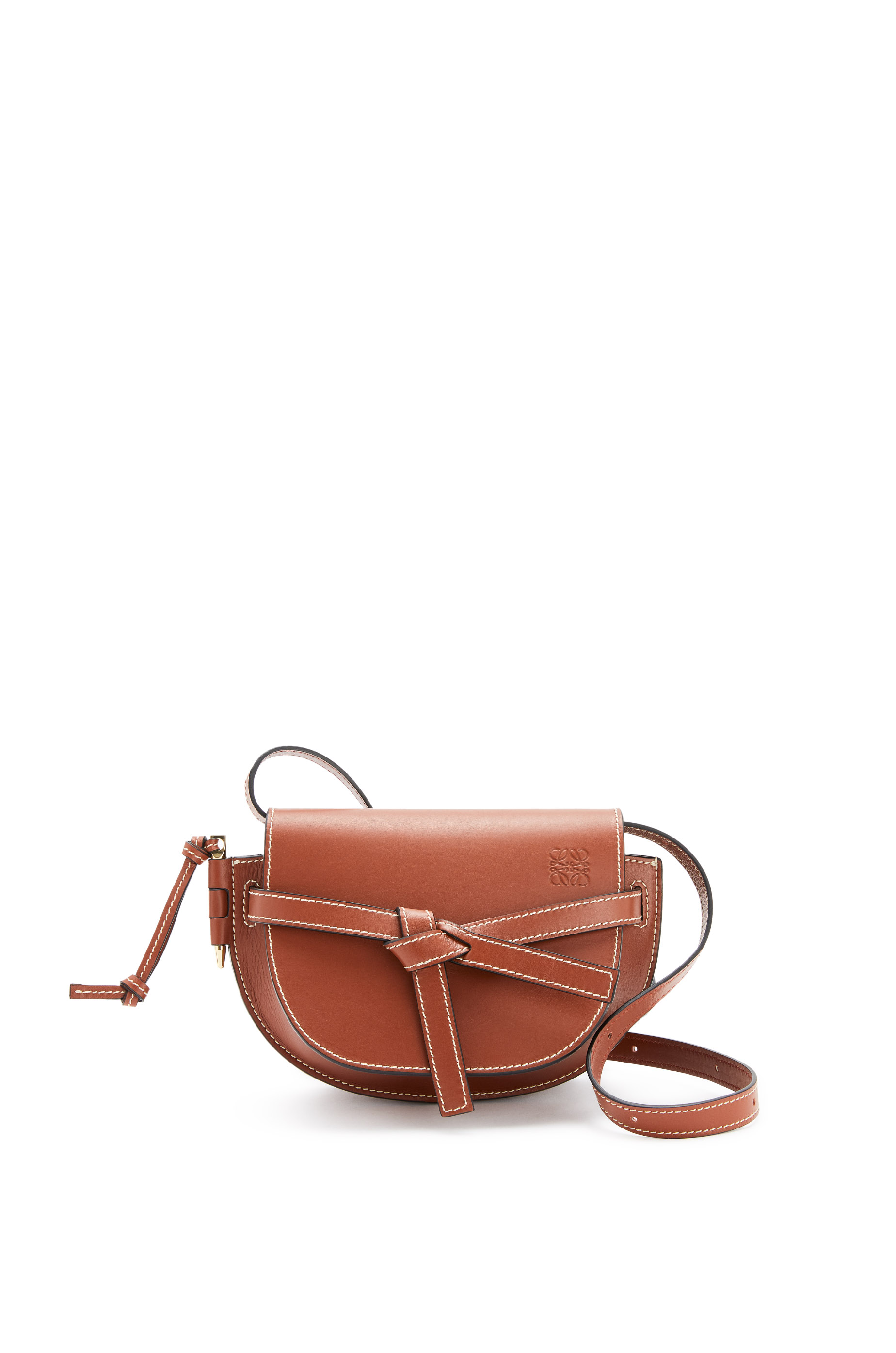 Mini Gate dual bag in natural calfskin Rust Color - LOEWE