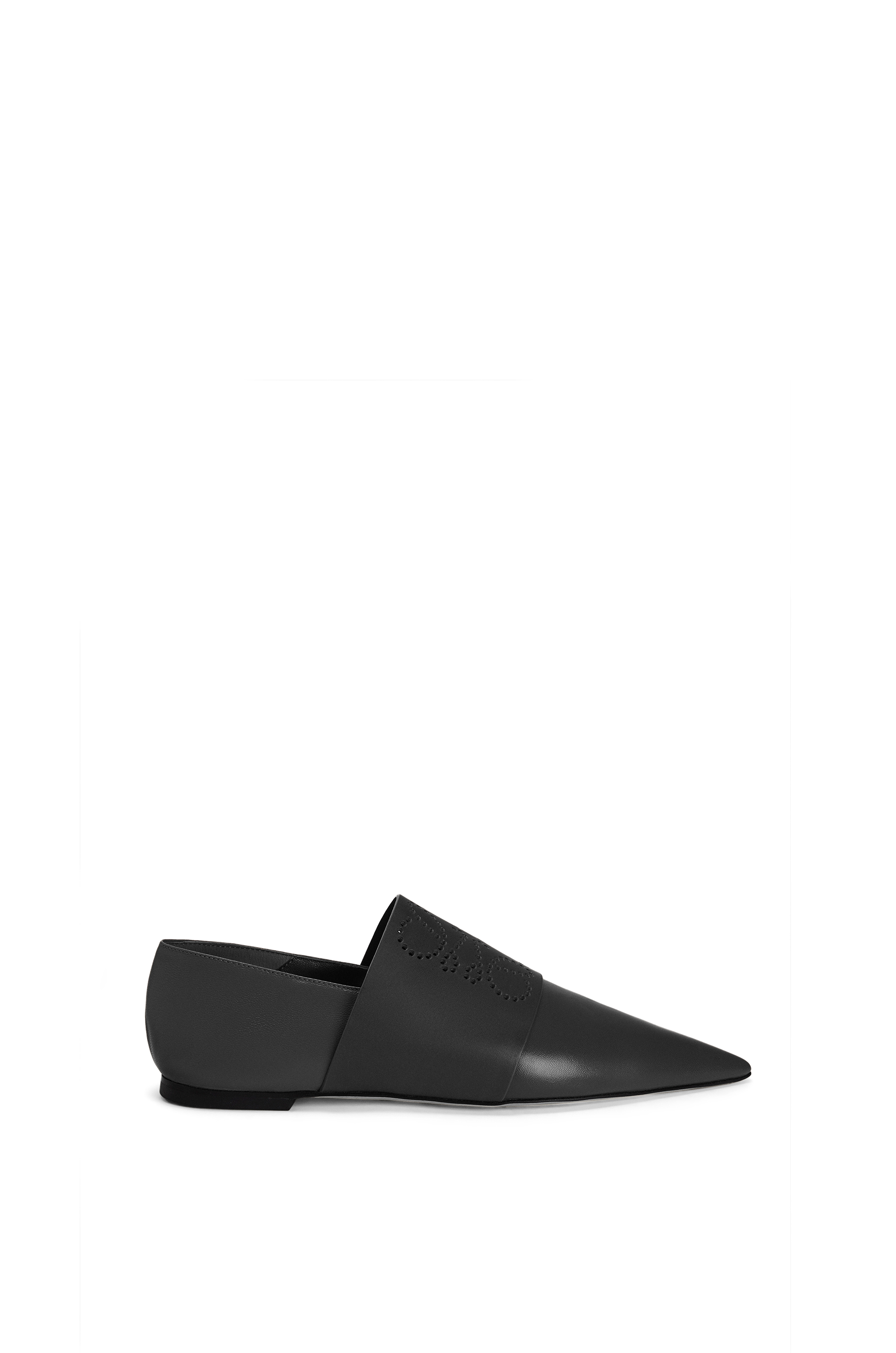 Perforated anagram pointy mule in calf Black - LOEWE
