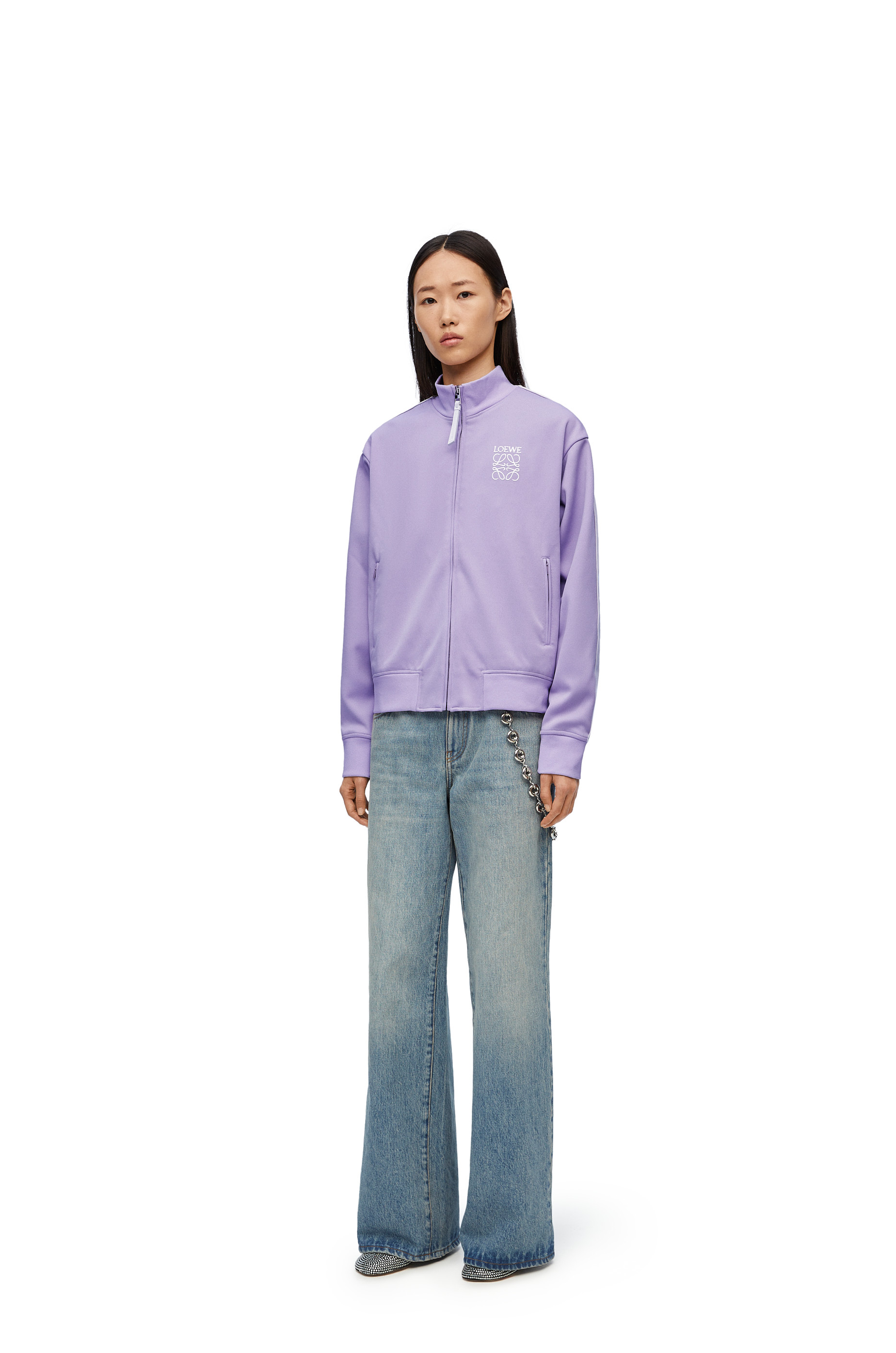 Tracksuit jacket in technical jersey Baby Lilac - LOEWE