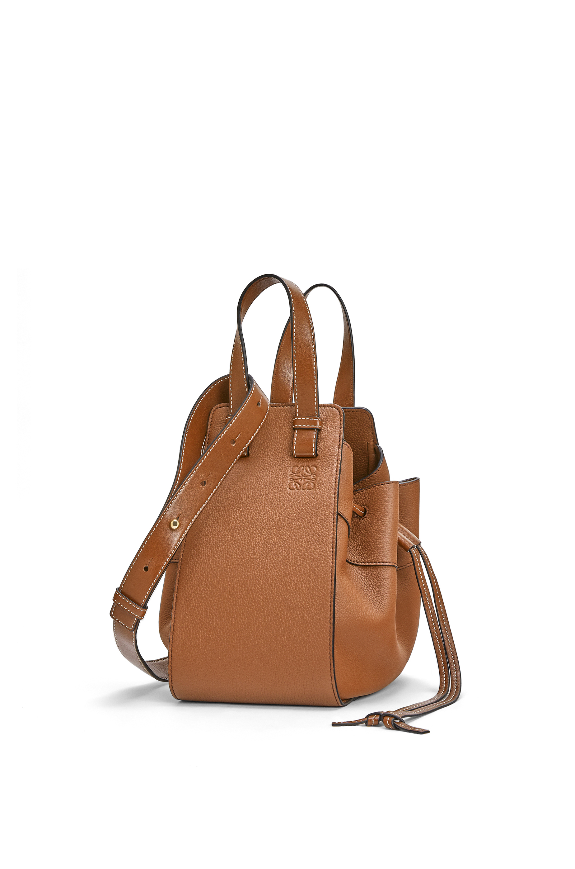 Small Hammock Drawstring bag in soft grained calfskin Light Caramel - LOEWE