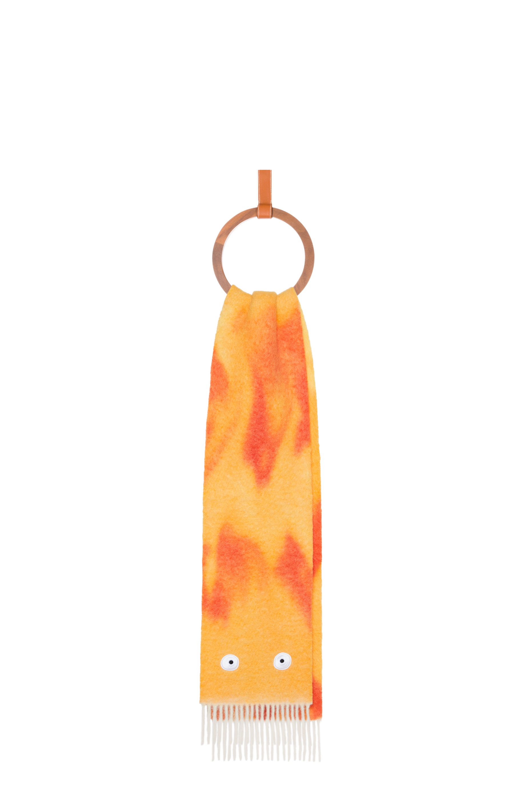 Calcifer scarf in mohair and wool blend Orange/Red - LOEWE
