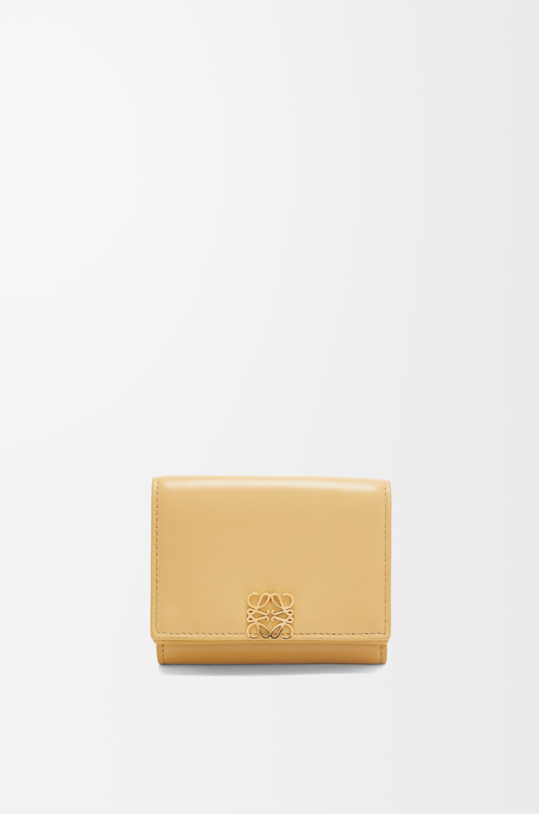 Puffer Anagram trifold wallet in shiny nappa calfskin Dark Butter - LOEWE